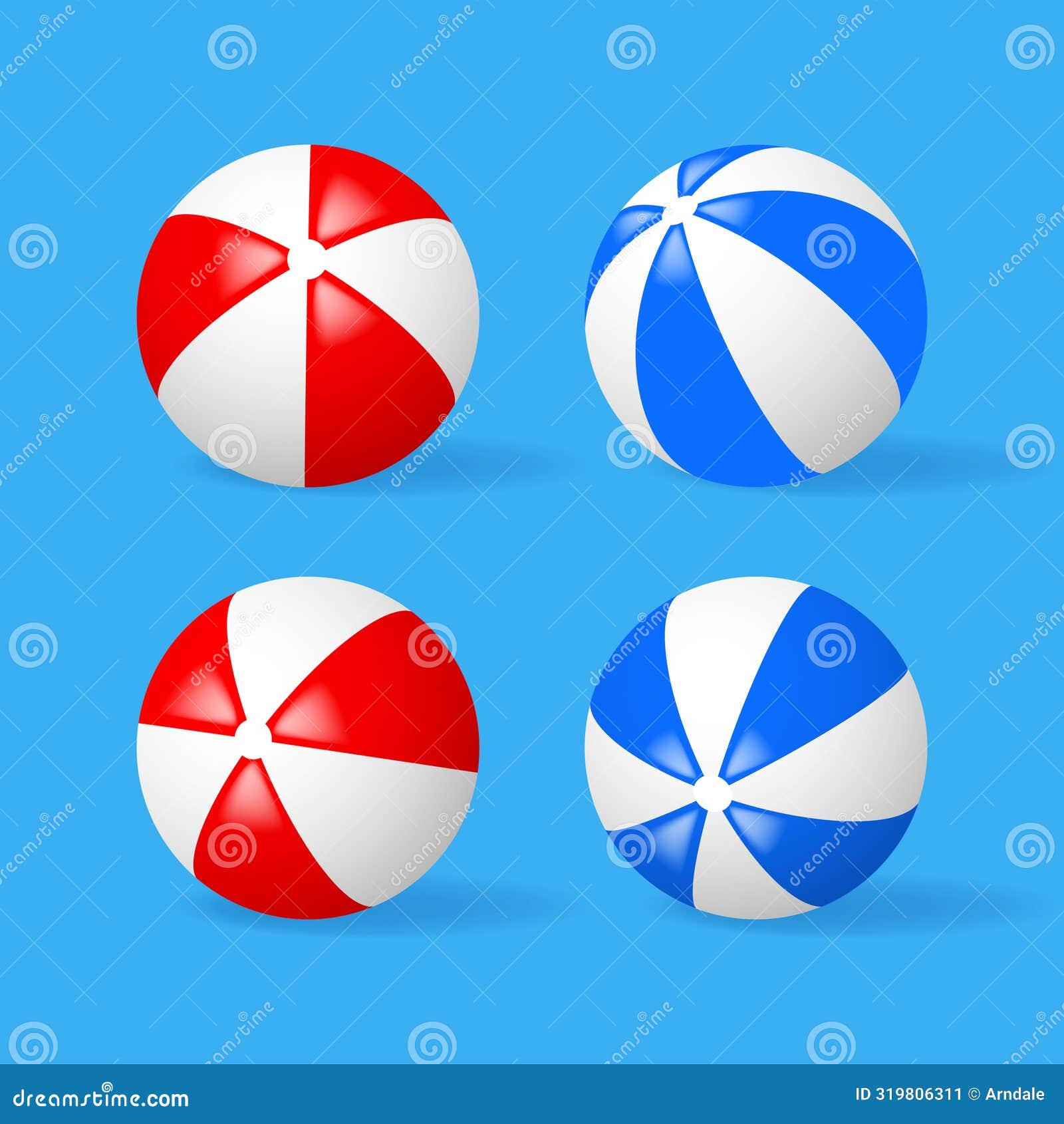 Inflatable Beach Balls. Vector Objects Stock Vector - Illustration of ...