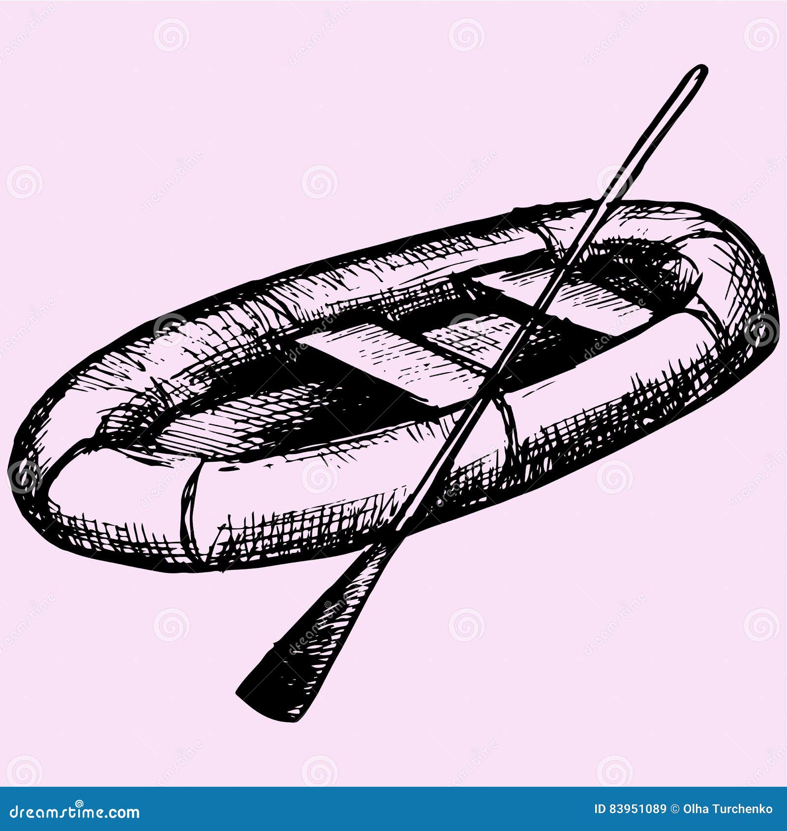 Inflatable boat stock vector. Illustration of hobby, graffiti - 83951089