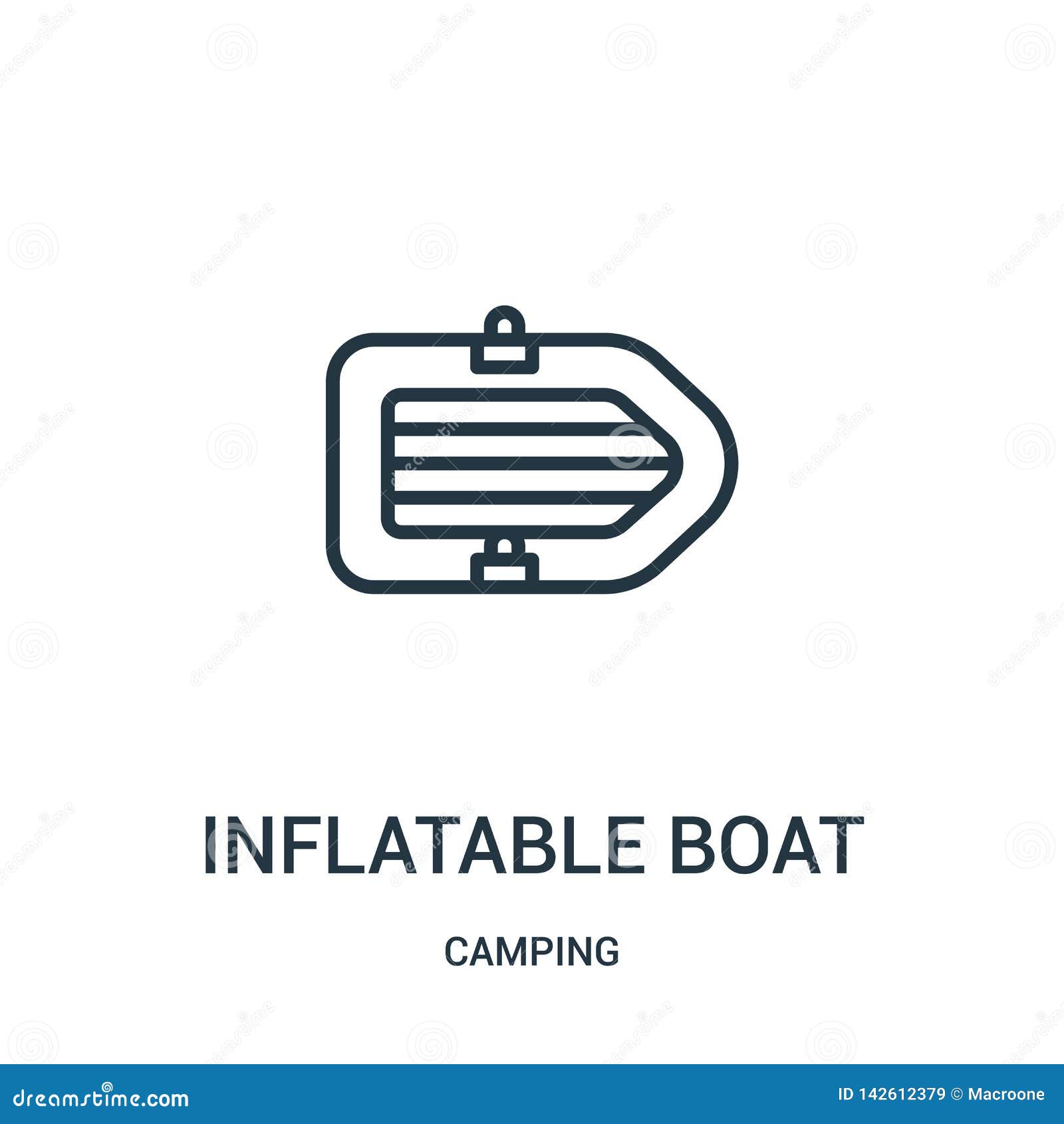 Inflatable Boat Icon Vector from Camping Collection. Thin Line ...