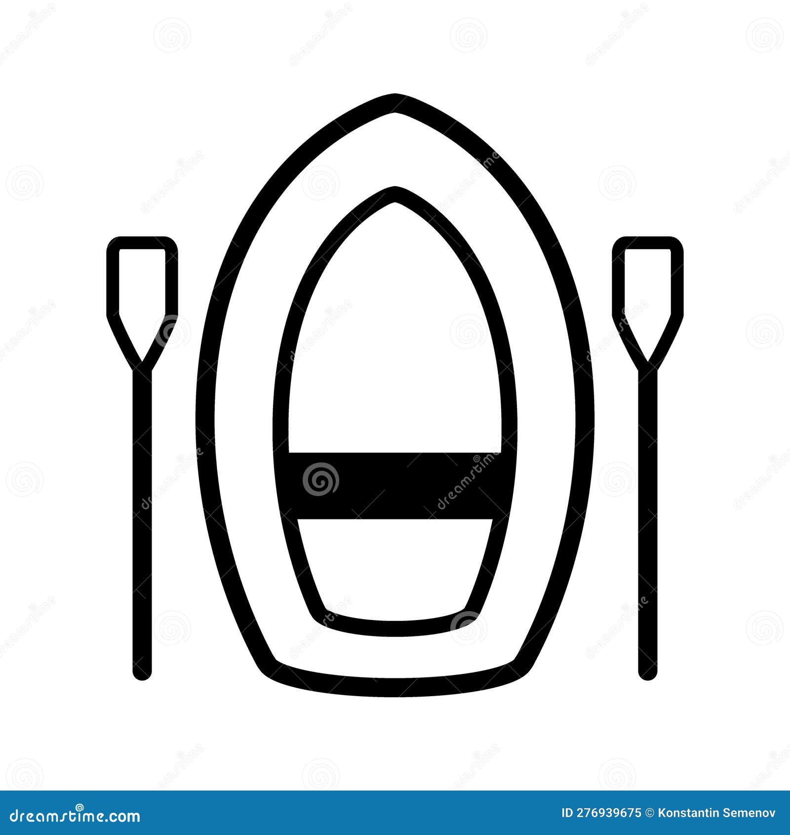 Inflatable Boat Icon on White Stock Vector - Illustration of silhouette ...