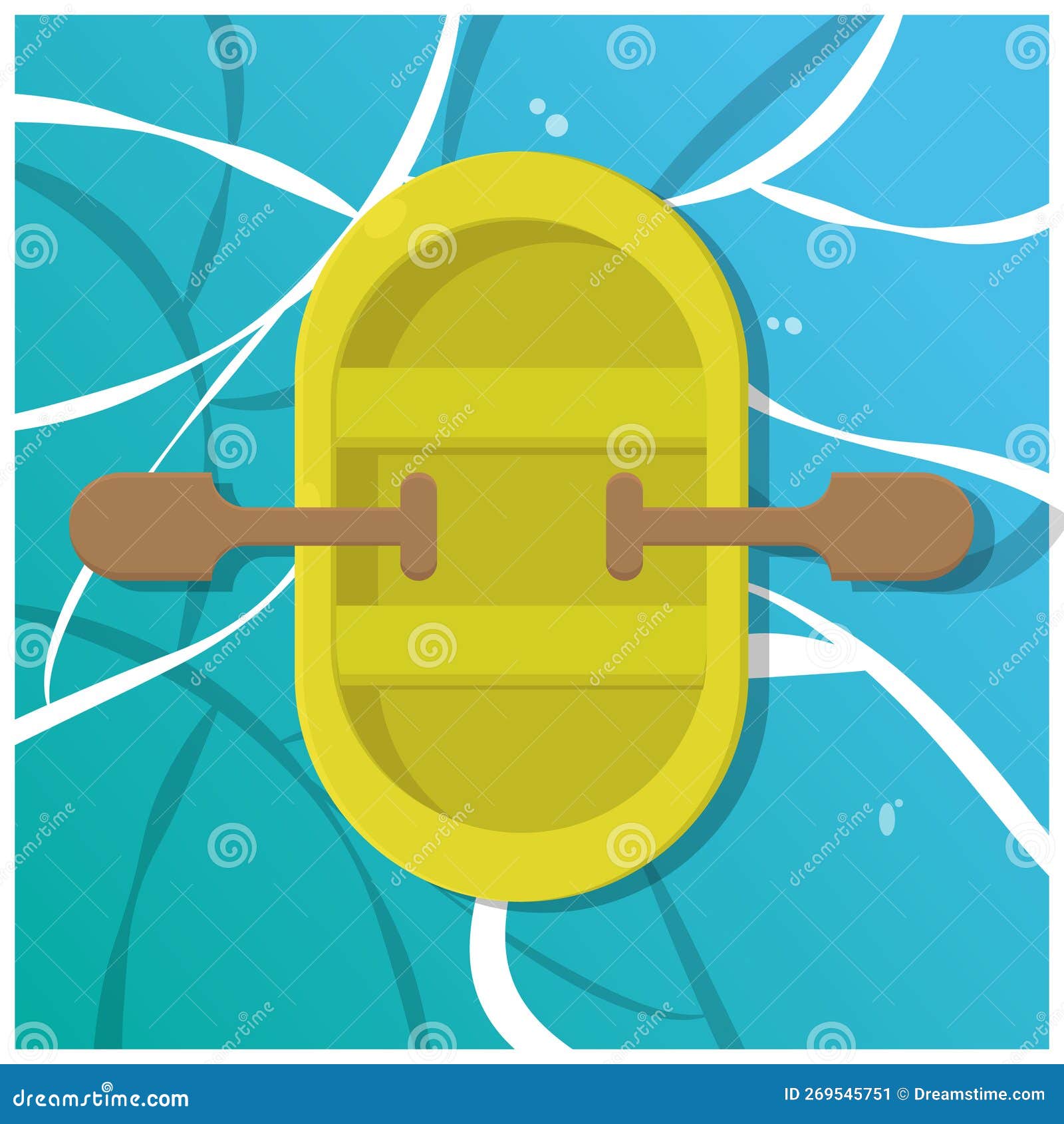 Inflatable Boat and Oar Vector Illustration Stock Vector - Illustration ...