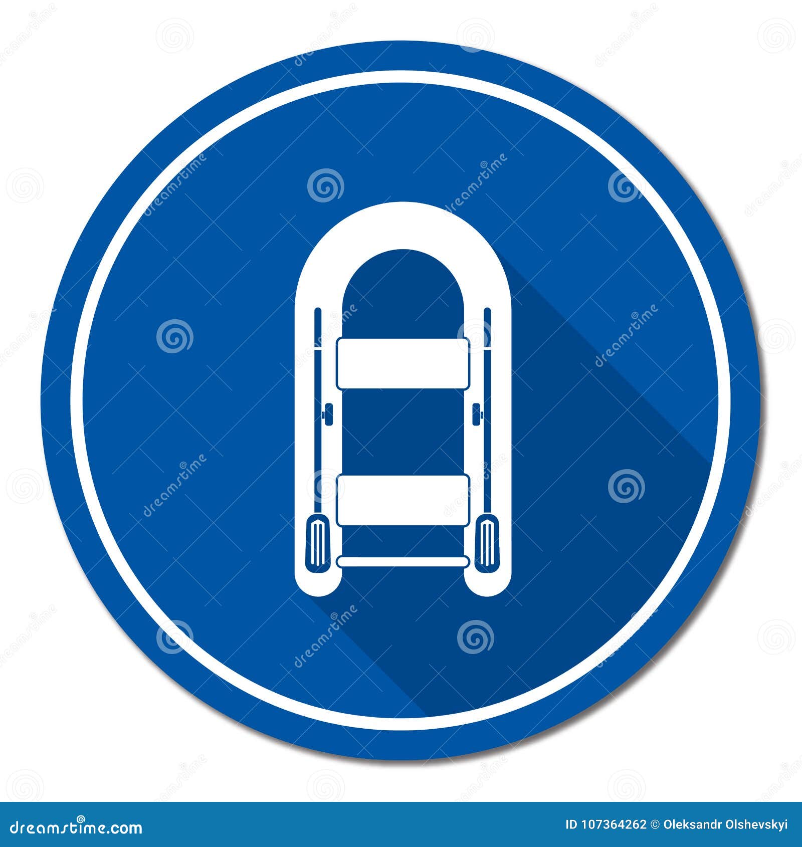 Inflatable Boat with Oars Simple Icon Stock Vector - Illustration of ...