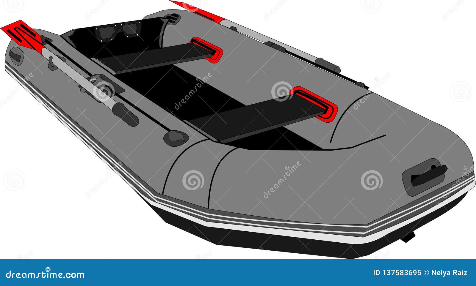 Inflatable Boat Vector Illustration Stock Illustration - Illustration ...