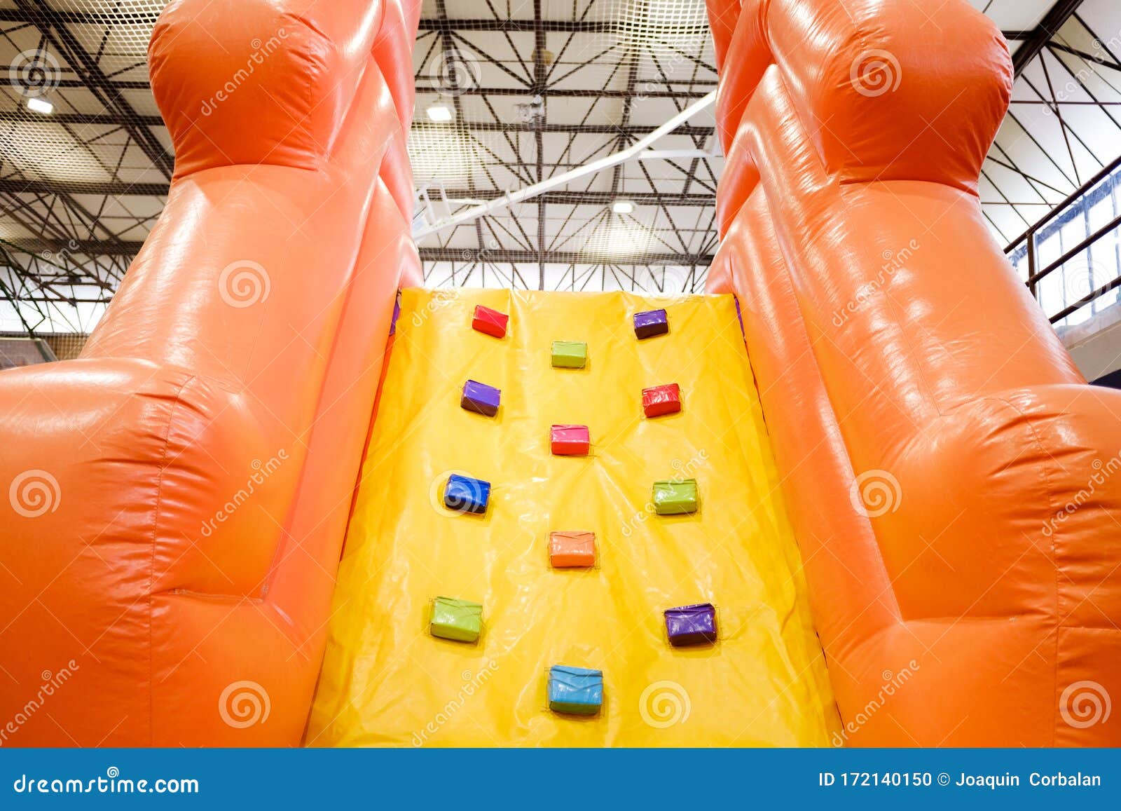 Inflatable Castle To Bounce and Jump, with Steps To Climb Stock Photo ...
