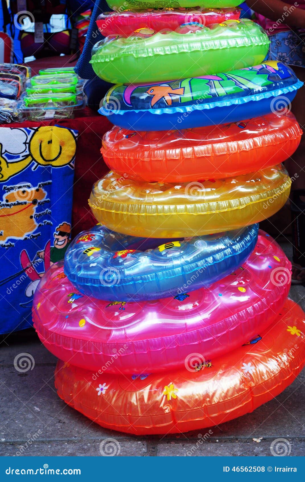 Inflatable circles stock photo. Image of inflatable, shop - 46562508