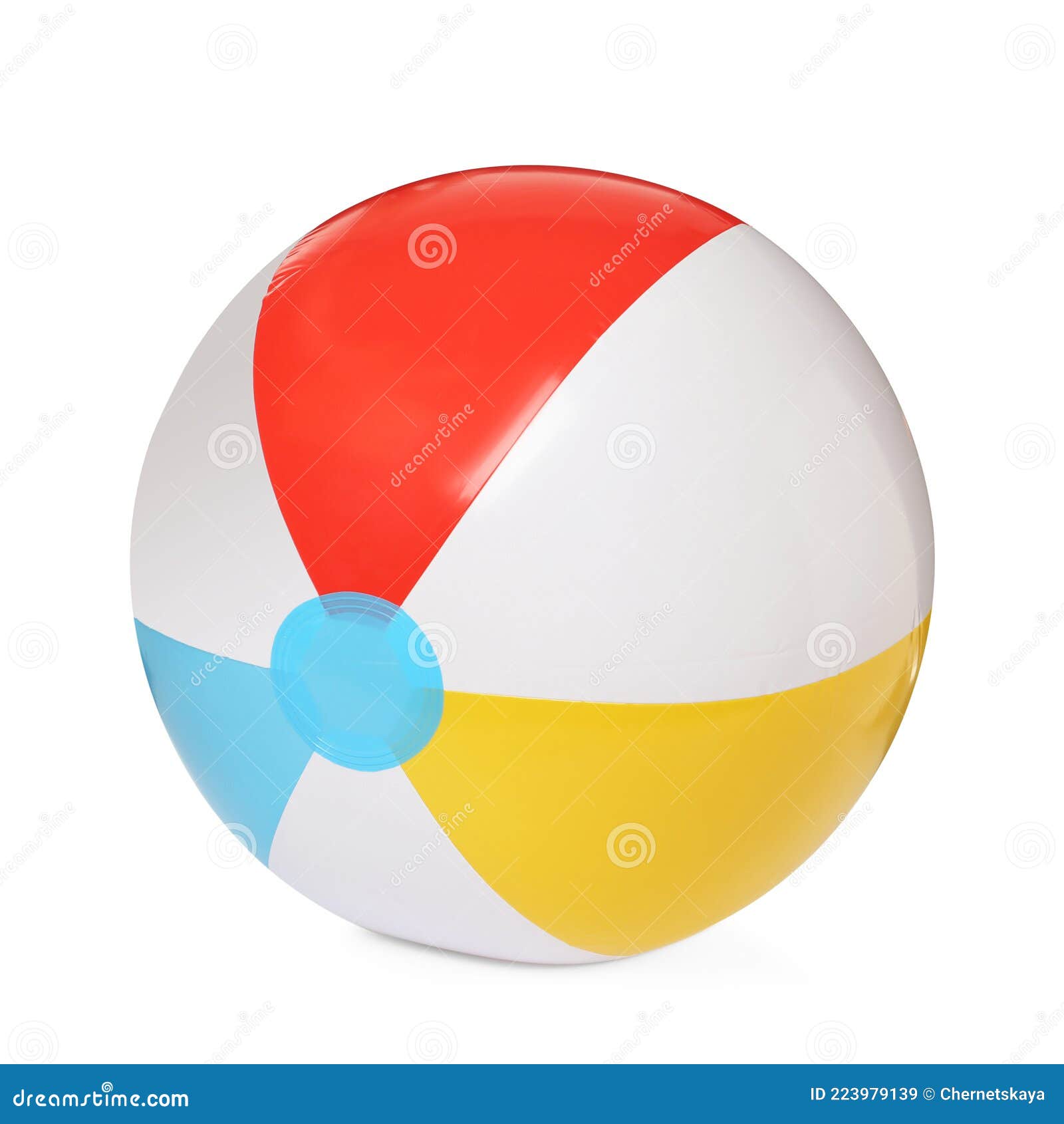 Inflatable Colorful Beach Ball Isolated on White Stock Image - Image of ...