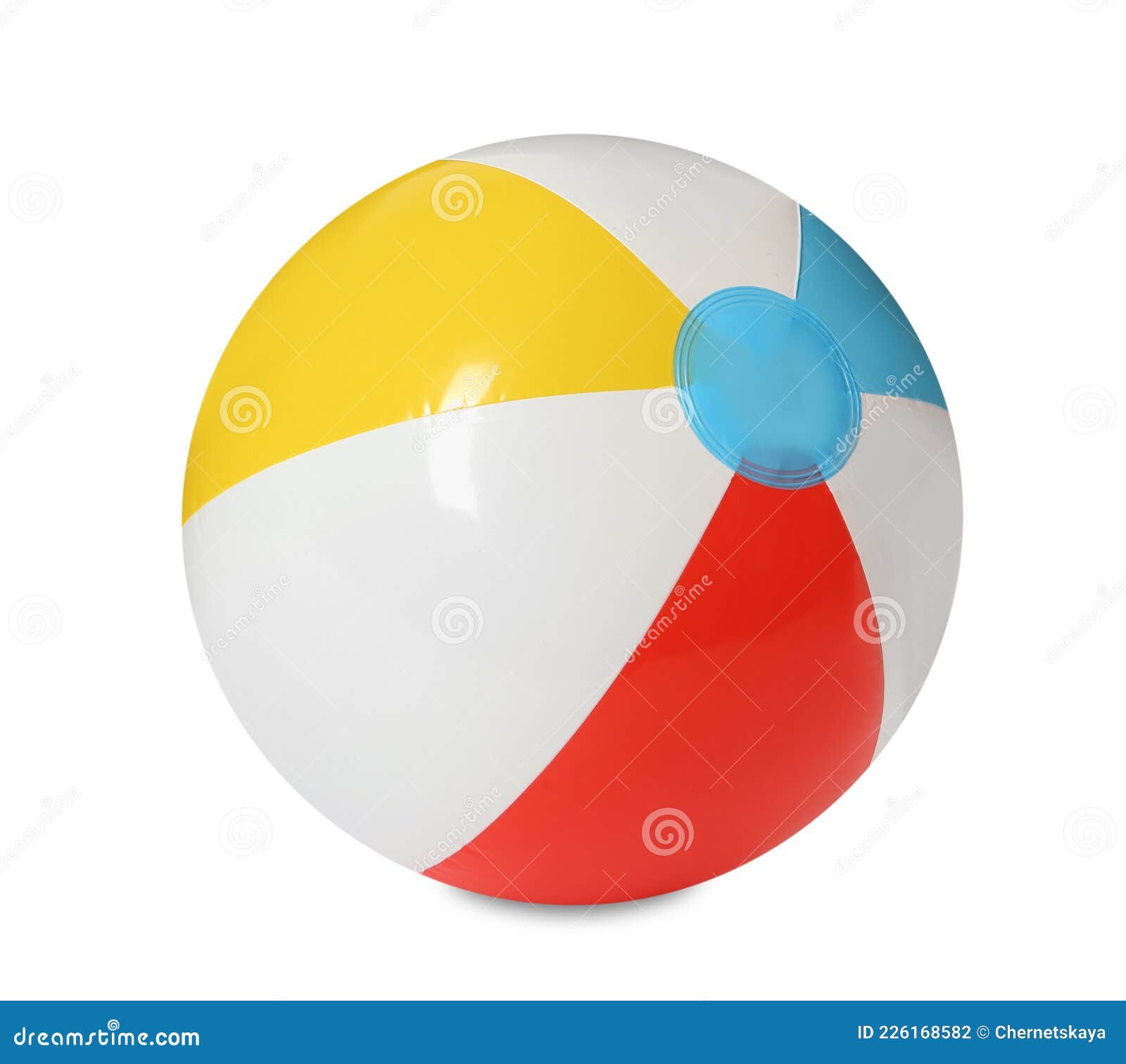 Inflatable Colorful Beach Ball Isolated on White Stock Photo - Image of ...