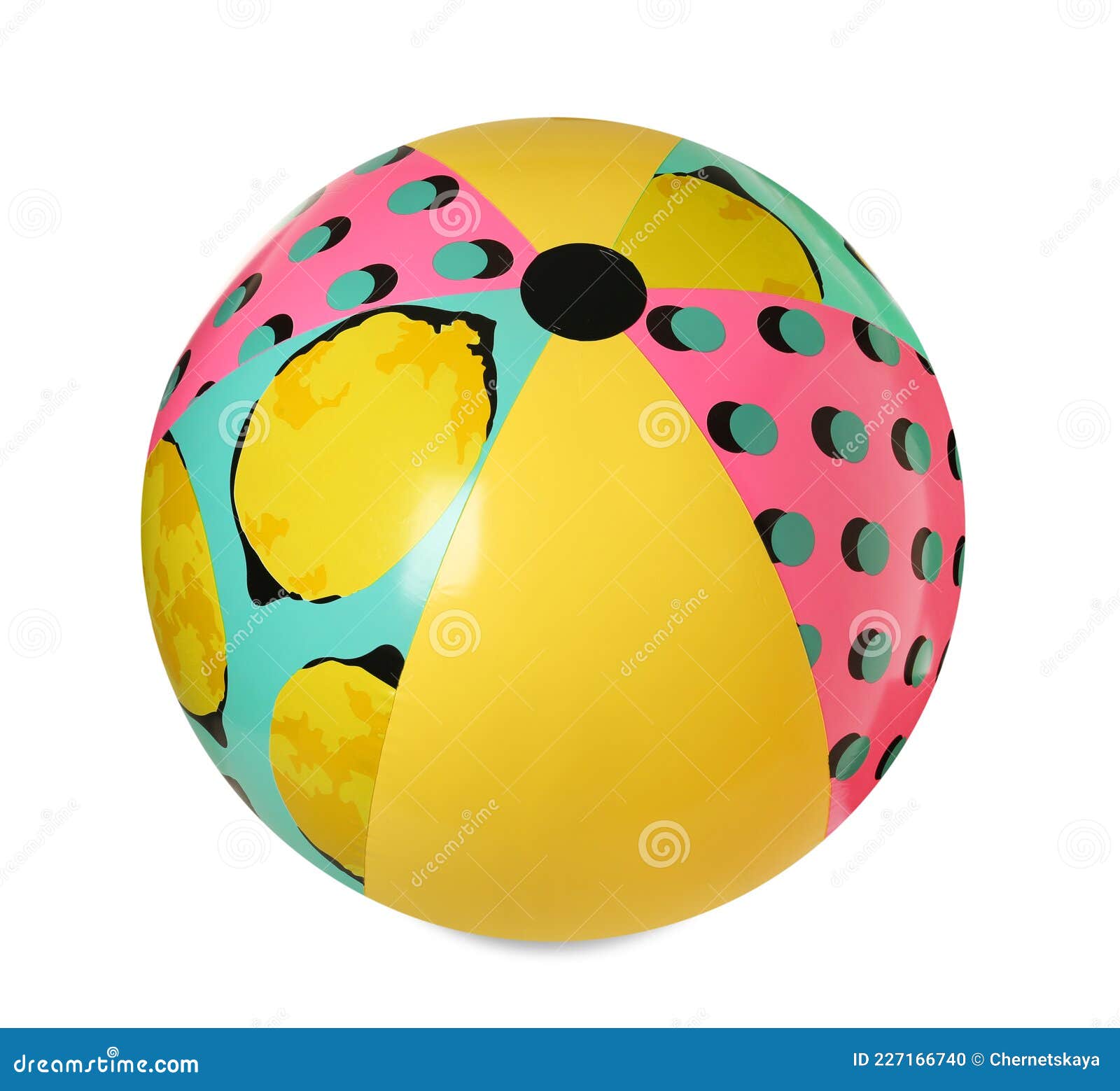 Inflatable Colorful Beach Ball Isolated on White Stock Photo - Image of ...