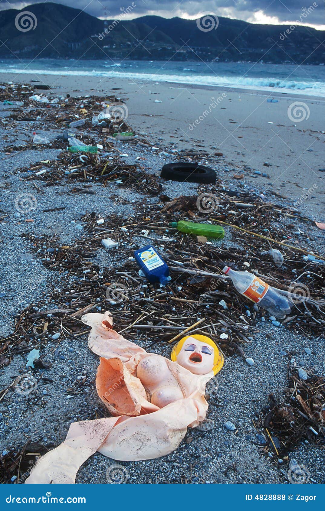 Inflatable doll stock photo. Image of garbage, water, stone - 4828888