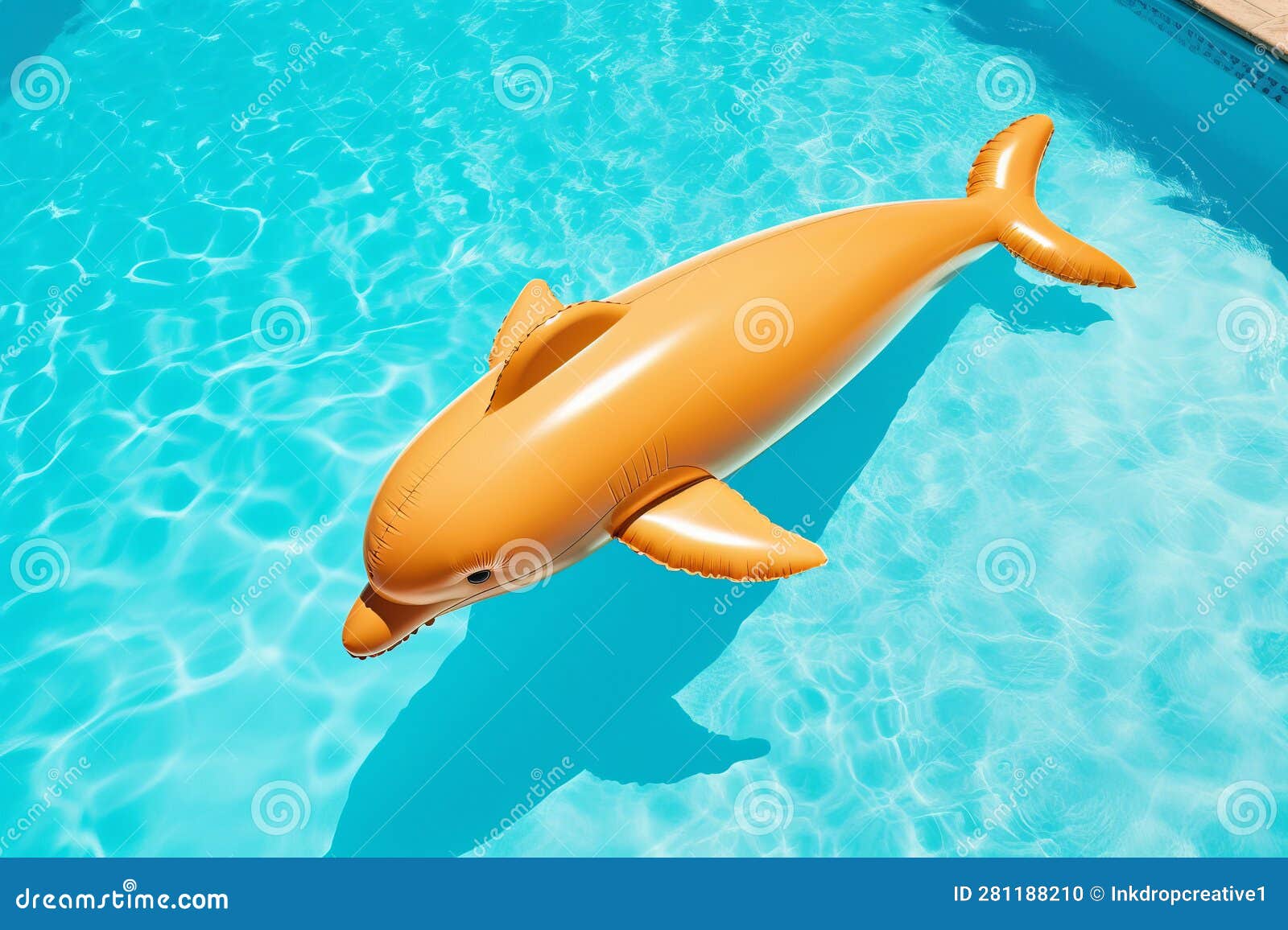 Inflatable Dolphin Swimming Pool Float. Summer Vacation Stock ...