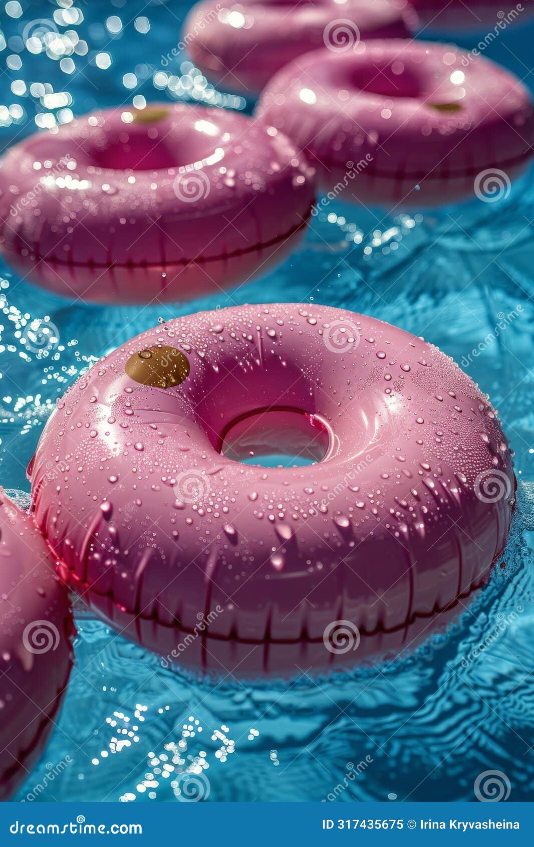 Inflatable Donuts Floating in Water Stock Image - Image of summer ...