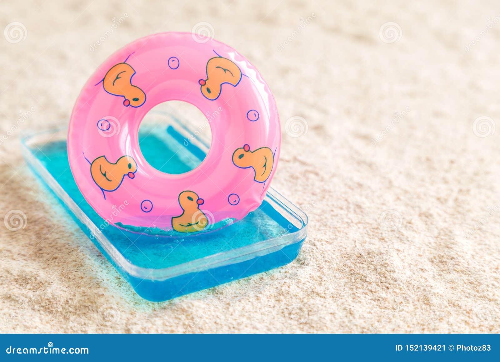 Inflatable Float in Small Swimming Pool on the Beach Abstract Stock ...