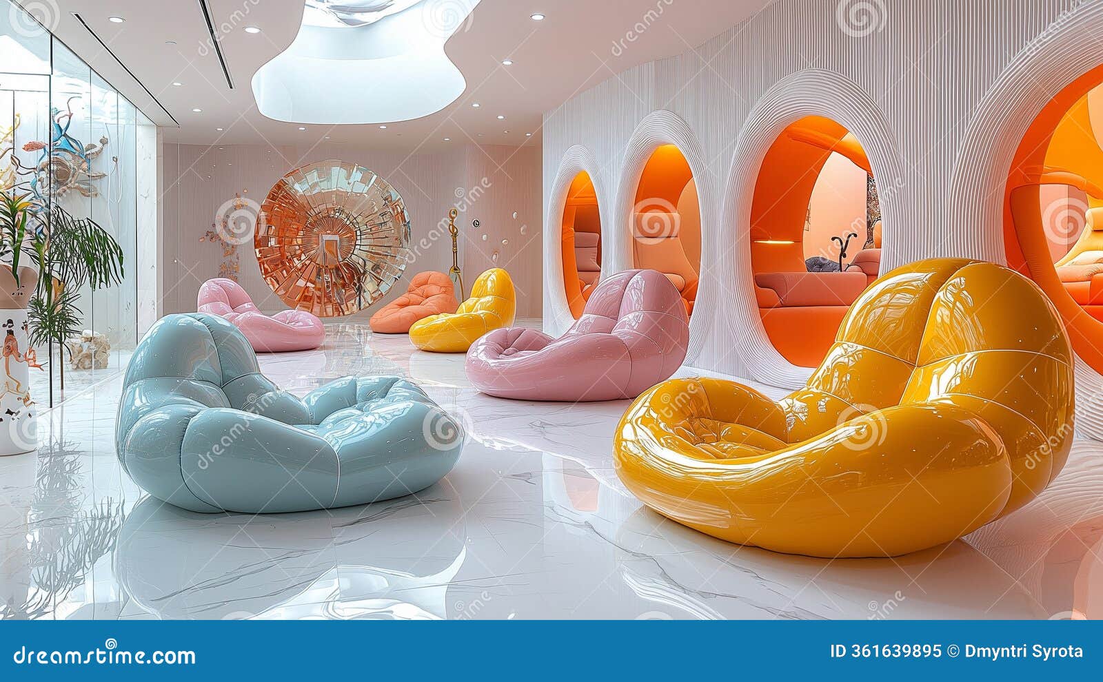 Inflatable-inspired Modular Seating in Pastel Dreamscape Stock ...
