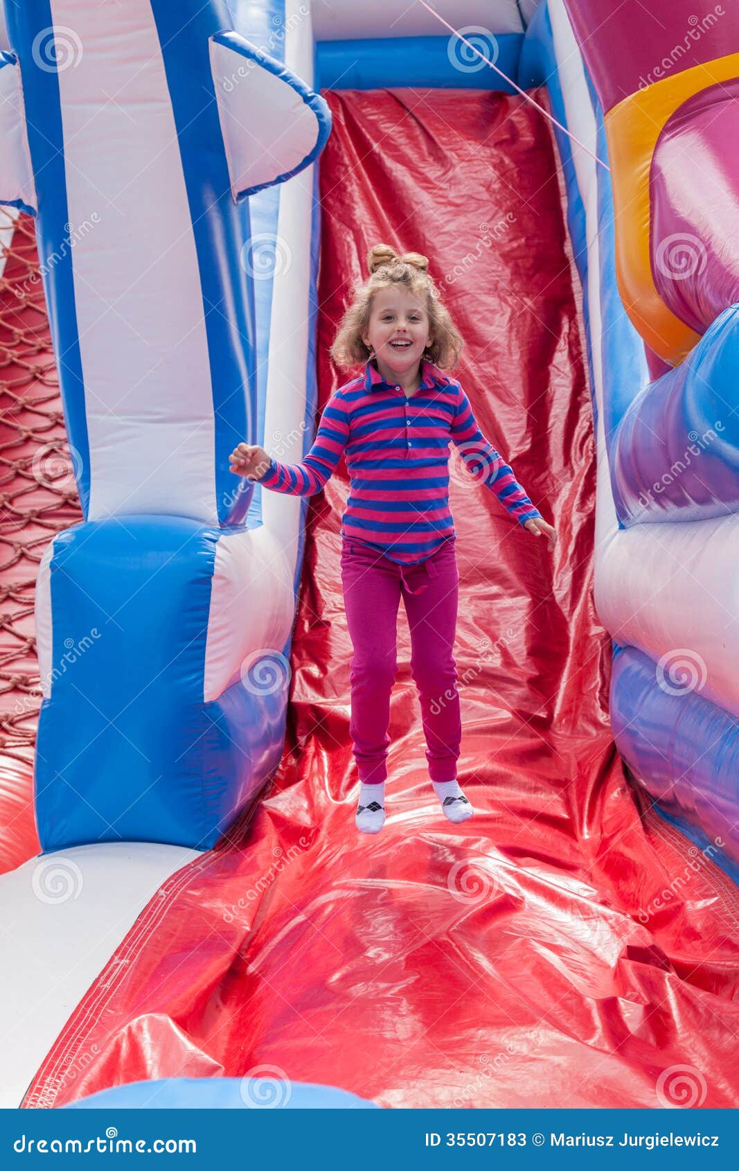 Inflatable jump house stock image. Image of laugh, color - 35507183