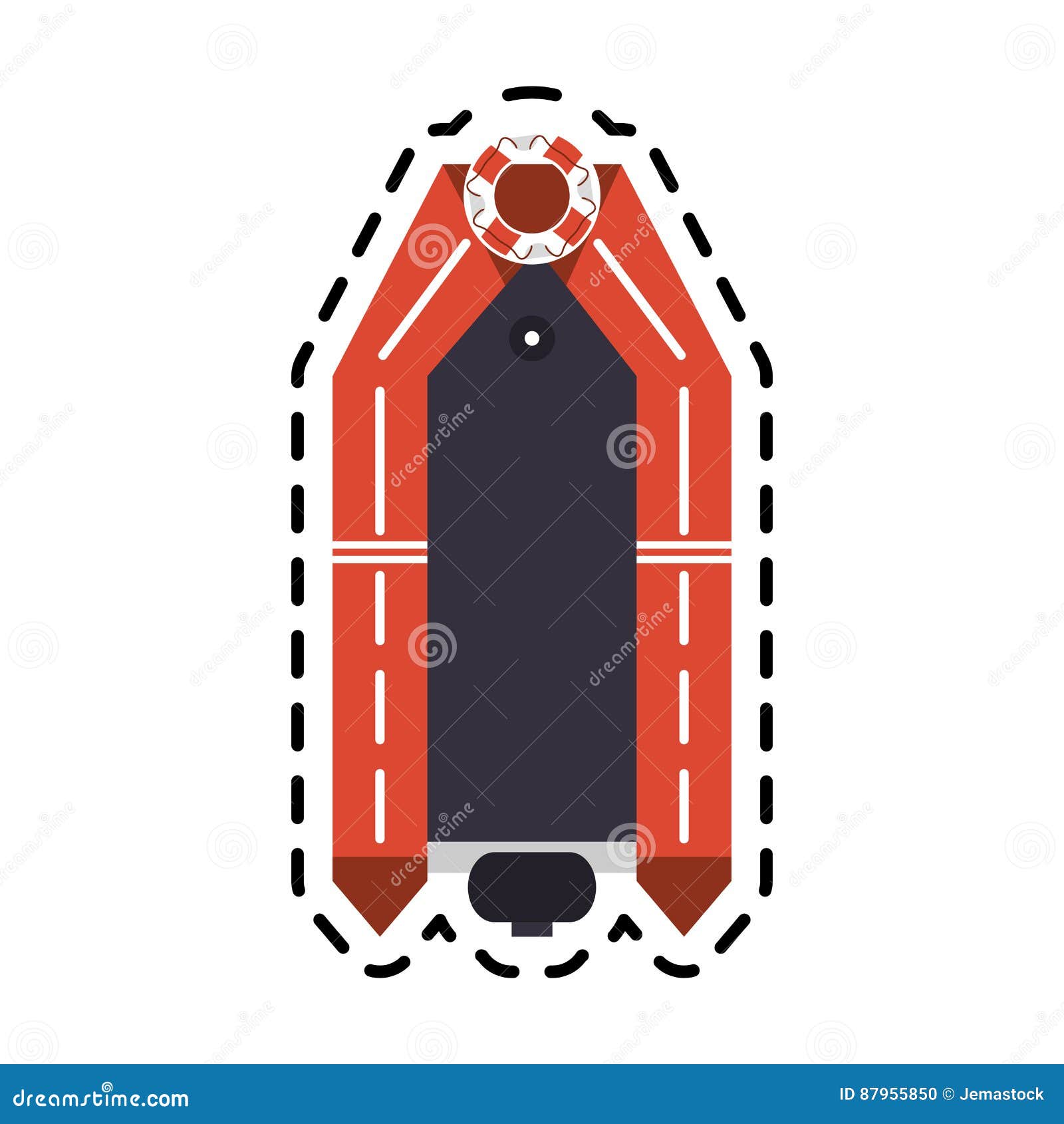 Inflatable Lifeboat Icon Image Stock Illustration - Illustration of ...