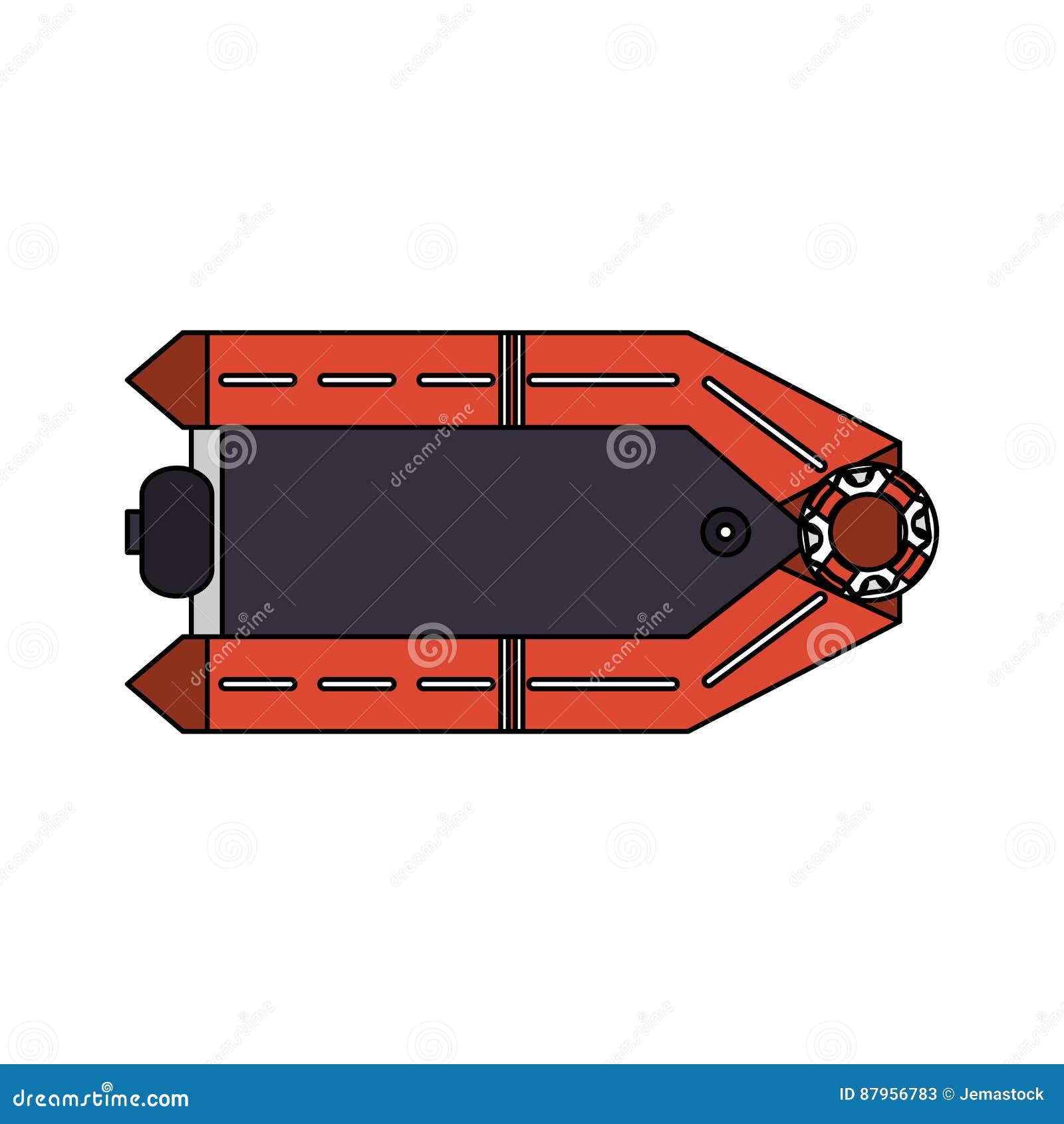 Inflatable Lifeboat Icon Image Stock Illustration - Illustration of ...