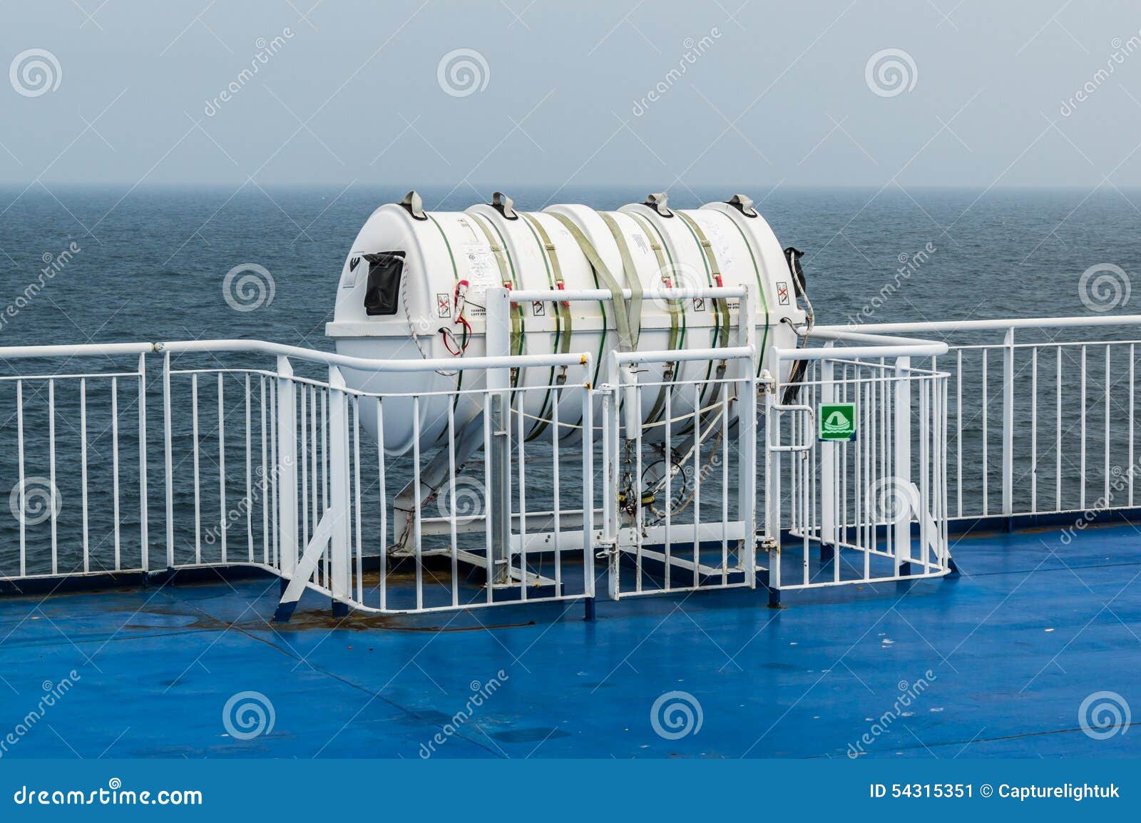 Inflatable Liferaft on Ferry Stock Image - Image of survival, vessel ...