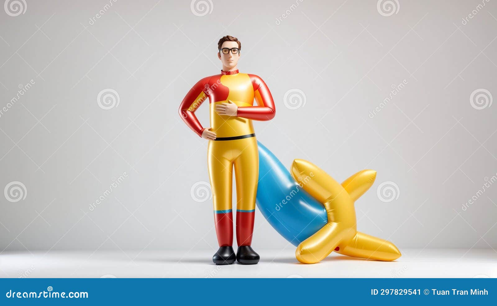 Inflatable man stock illustration. Illustration of cartoon - 297829541