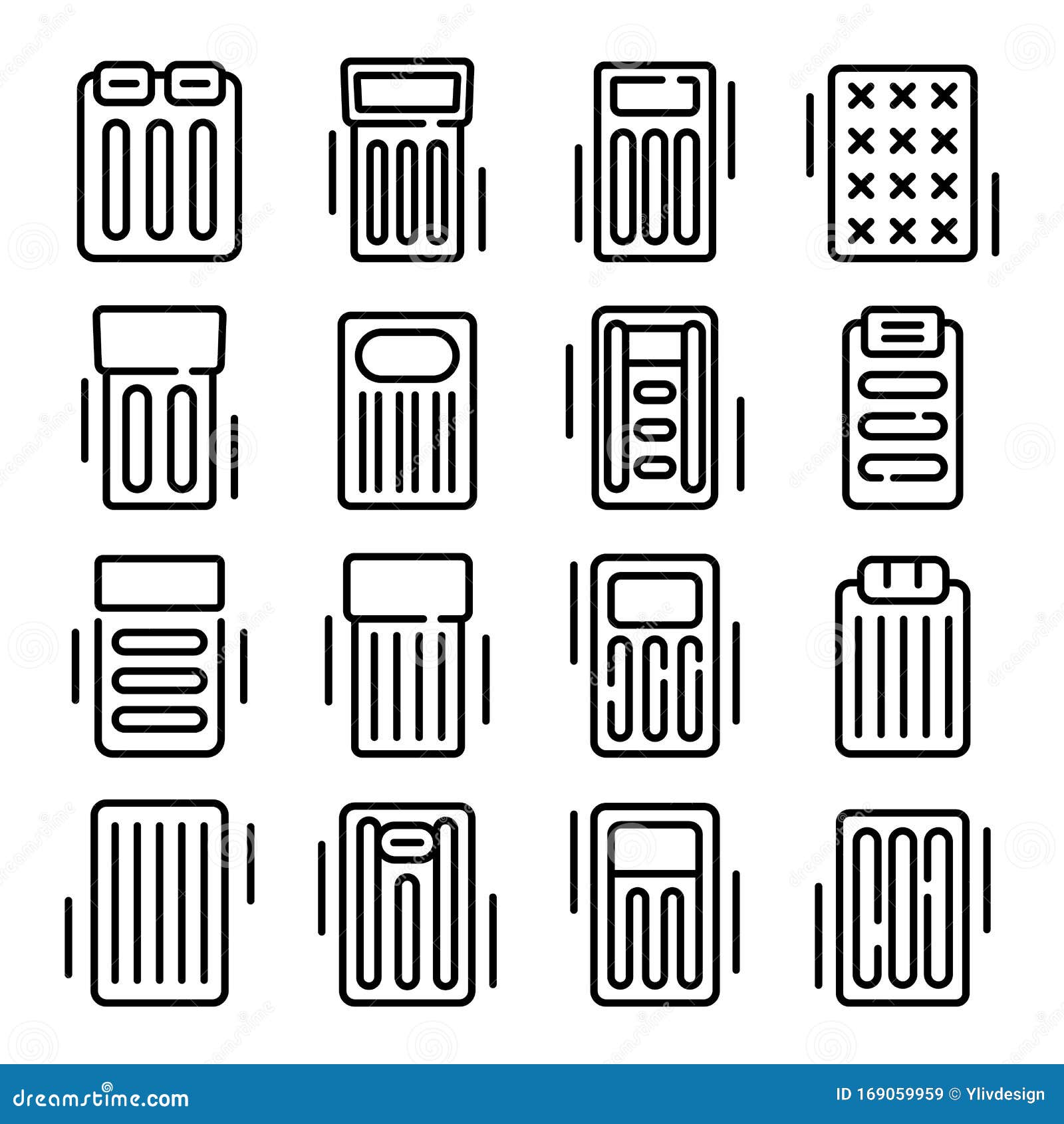 Inflatable Mattress Icons Set, Outline Style Stock Vector ... Inflatable Mattress Icons Set, Outline Style Stock Vector ...
