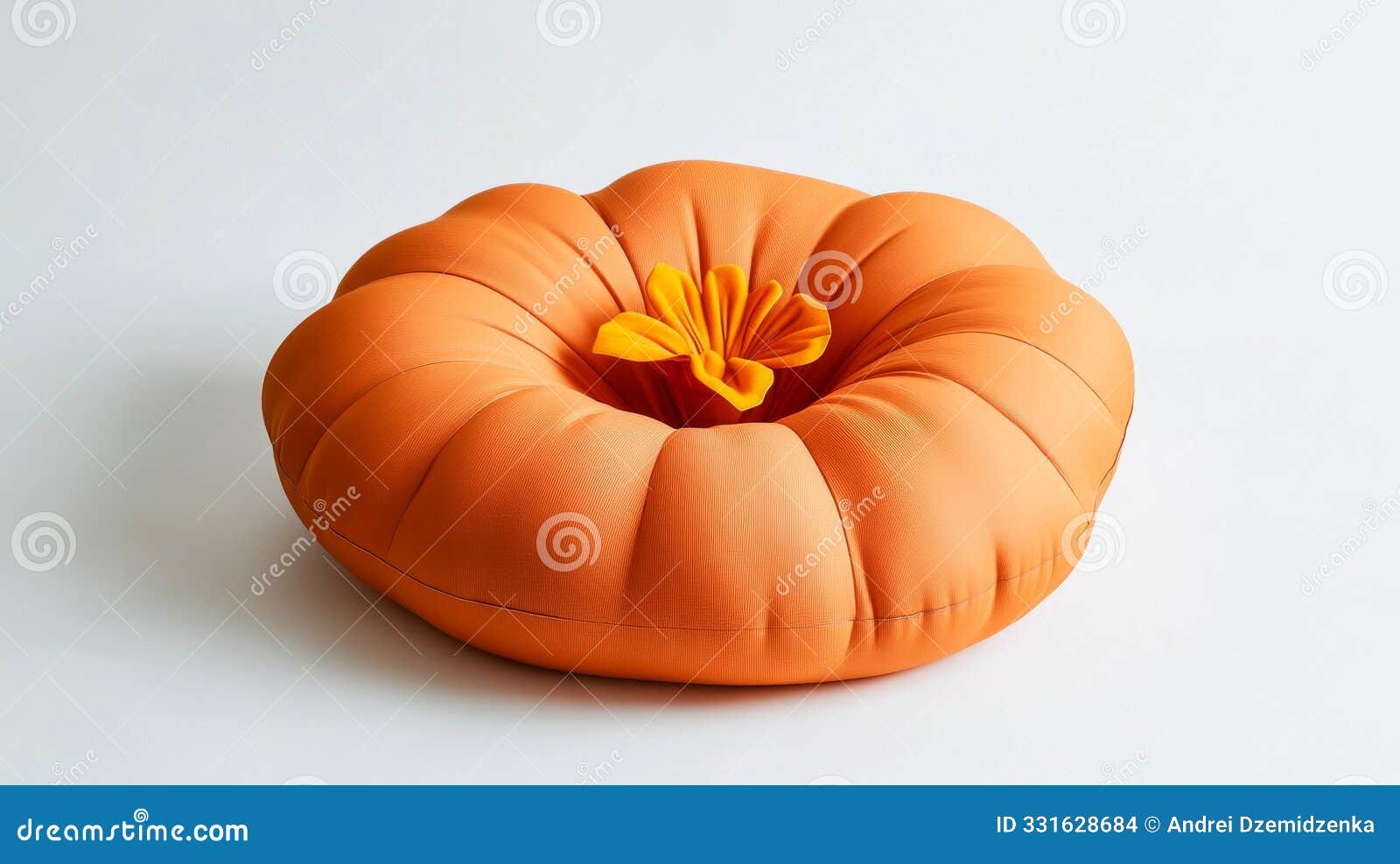 Inflatable Orange Mattress Isolated on White Stock Photo - Image of ...