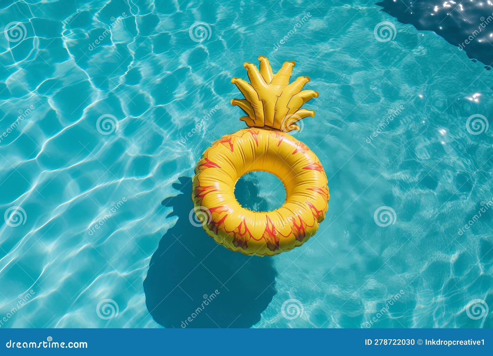 Inflatable Pineapple Swimming Pool Float. Summer Vacation Stock ...