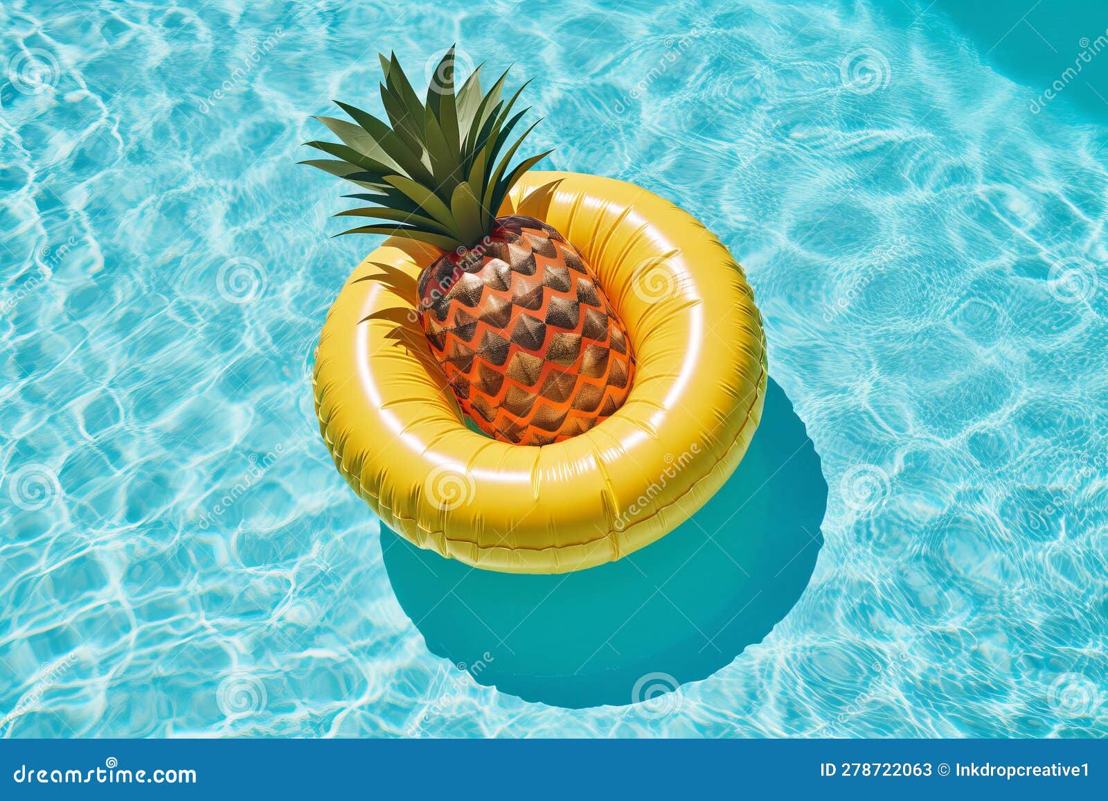 Inflatable Pineapple Swimming Pool Float. Summer Vacation Stock ...
