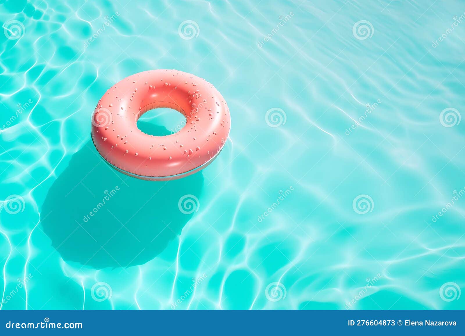 Inflatable Pink Ring Floating in Blue Swimming Pool. Generative AI ...
