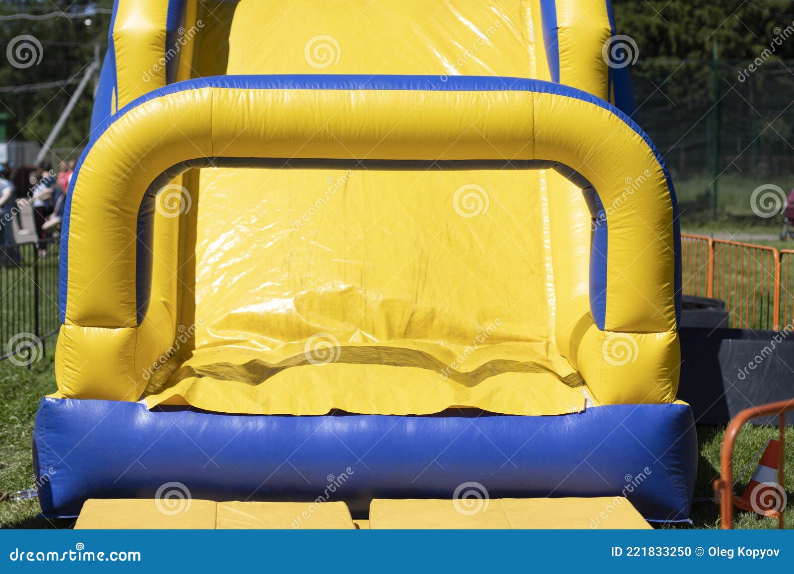 Inflatable Playground. Obstacle Course for Entertainment Stock Photo ...