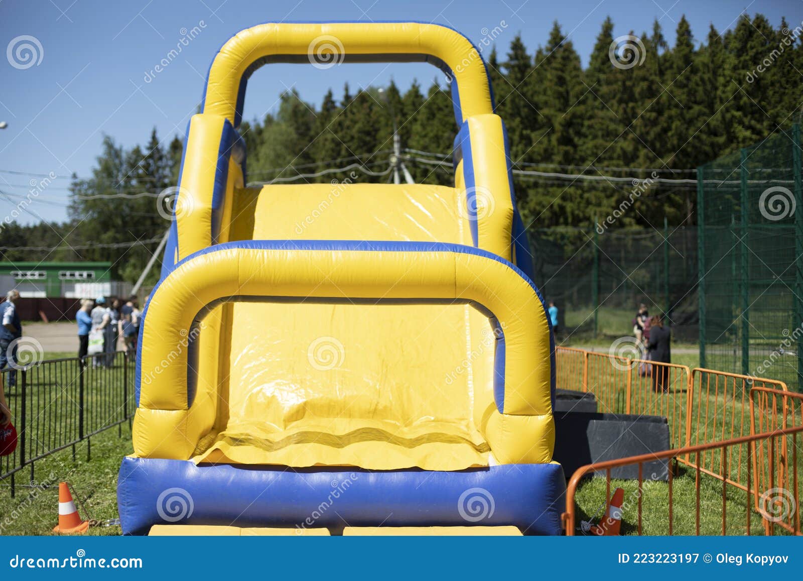 Inflatable Playground. Obstacle Course for Entertainment Stock Image ...
