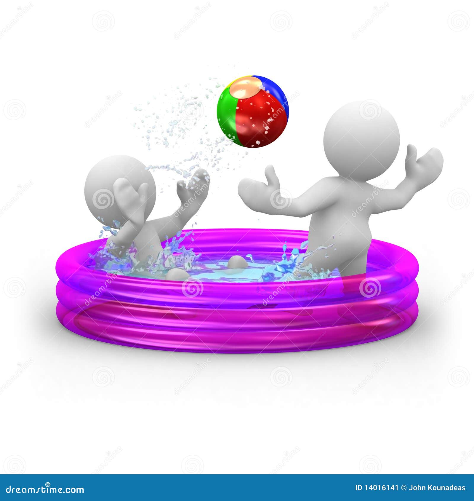 Boy In Inflatable Pool Vector Illustration | CartoonDealer.com #9077132