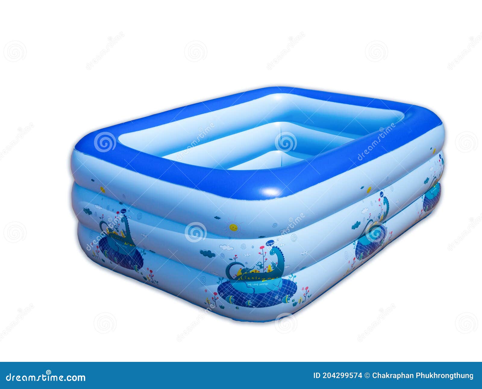 Inflatable Pool Blue Color Isoleted on White Background Stock Photo ...