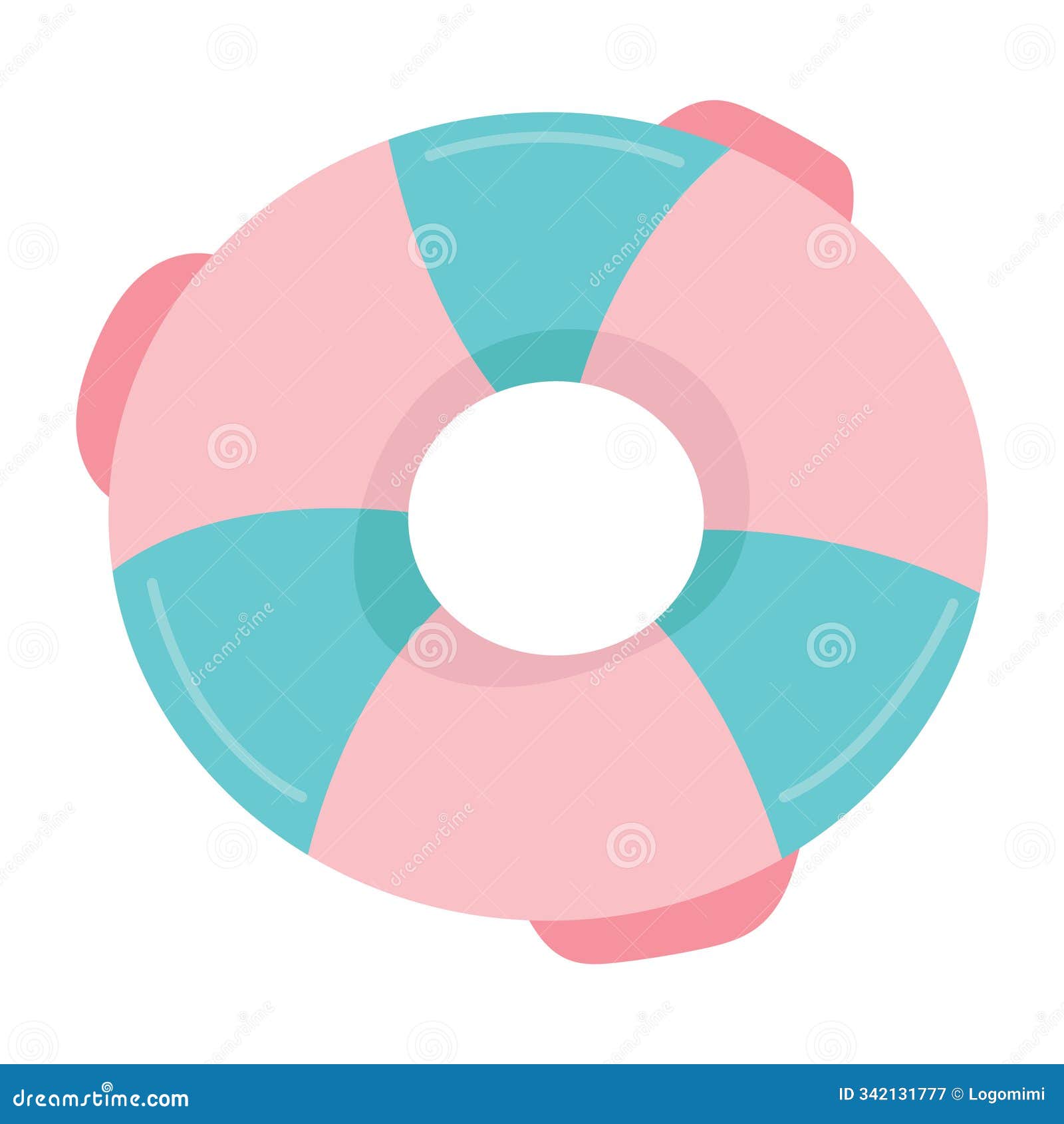 Inflatable Pool Float Swimming Ring Vector Art, Lifebuoy Ring Icon Flat ...