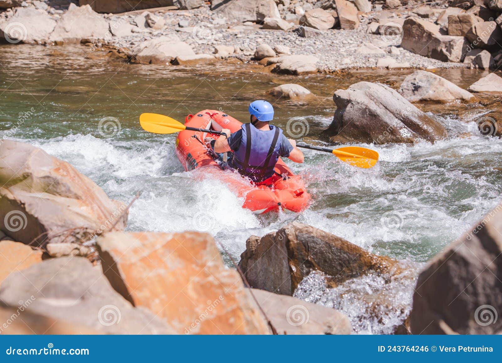 Inflatable Raft Extreme Sport at Mountain River Editorial Photo - Image ...