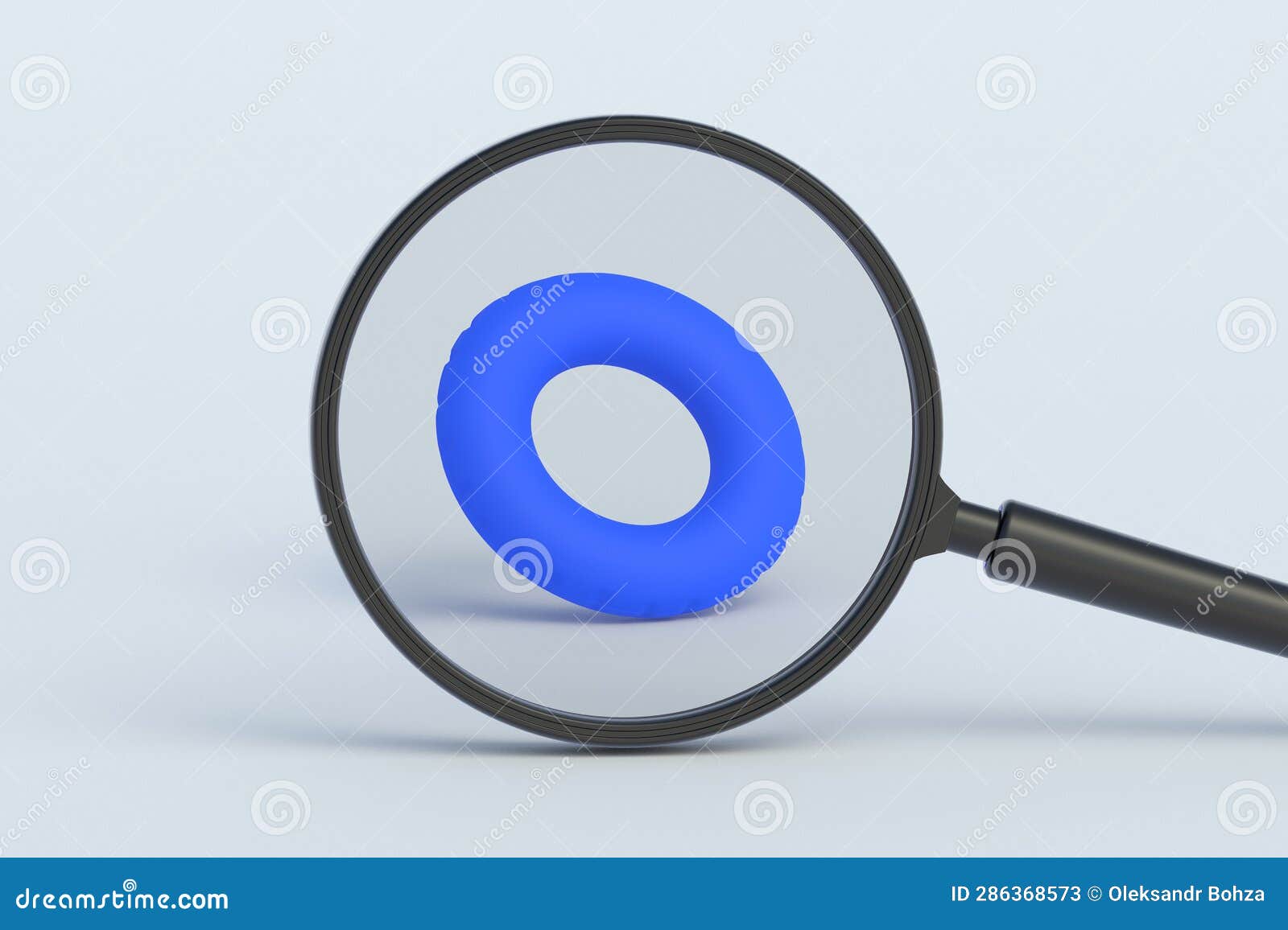 Inflatable Ring Behind Magnifying Glass Stock Illustration ...