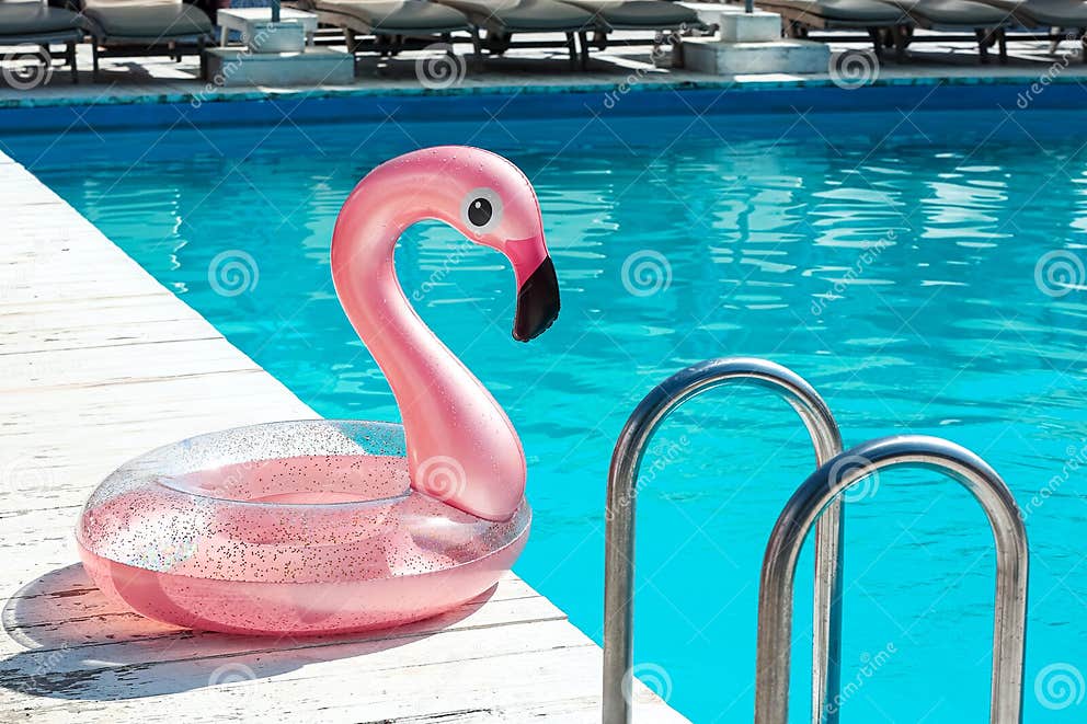 Inflatable Ring on Edge of Swimming Pool Stock Image - Image of edge ...