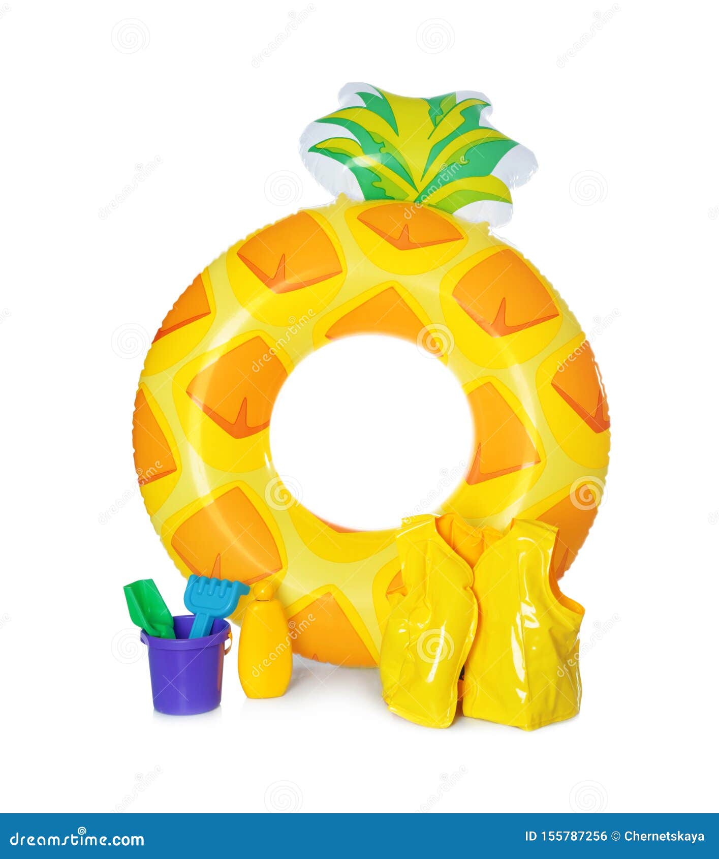 Inflatable Ring, Vest and Beach Toys Isolated Stock Photo - Image of ...