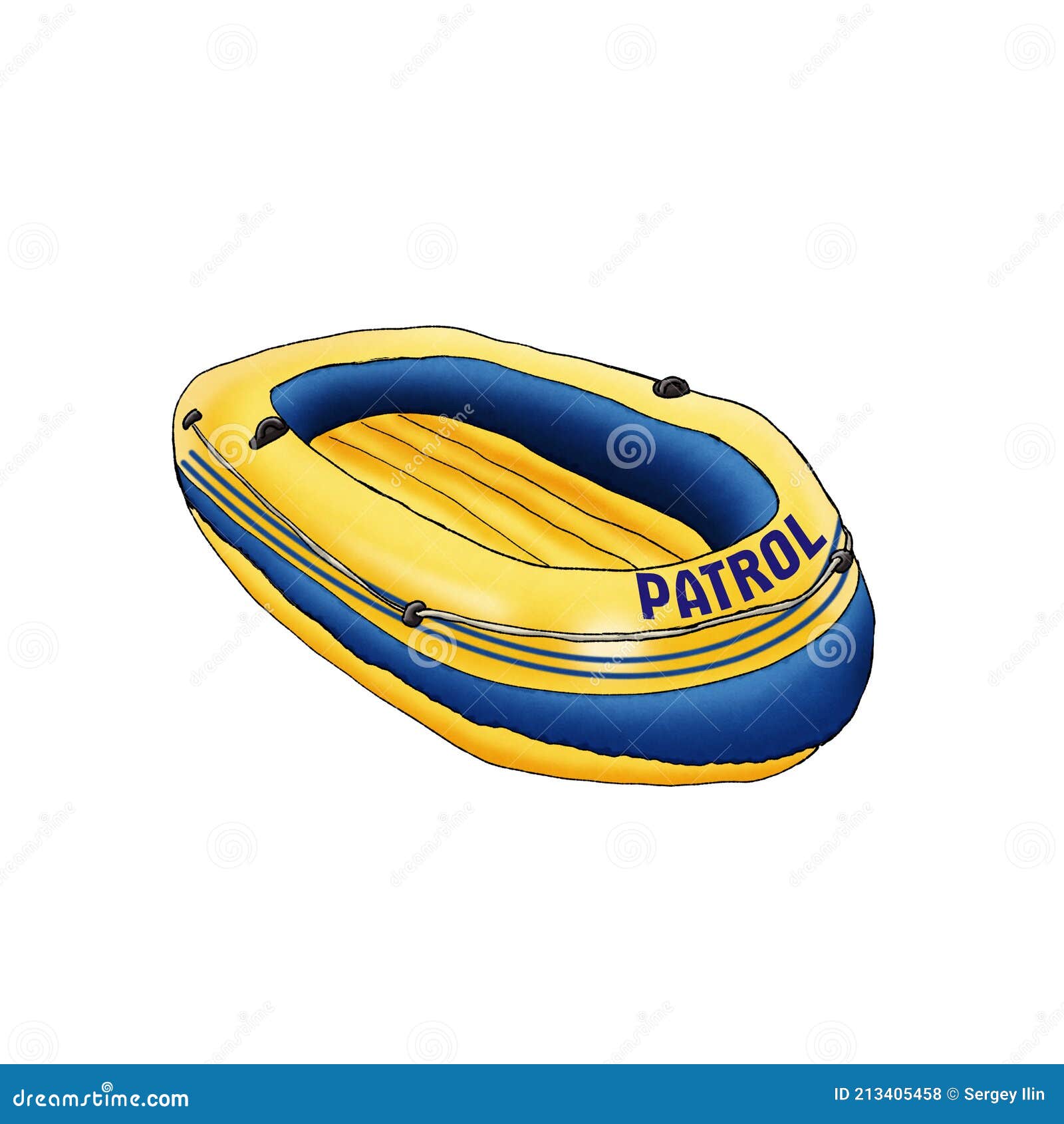 Inflatable Rubber Boat. Cartoon Illustration for Design Stock ...