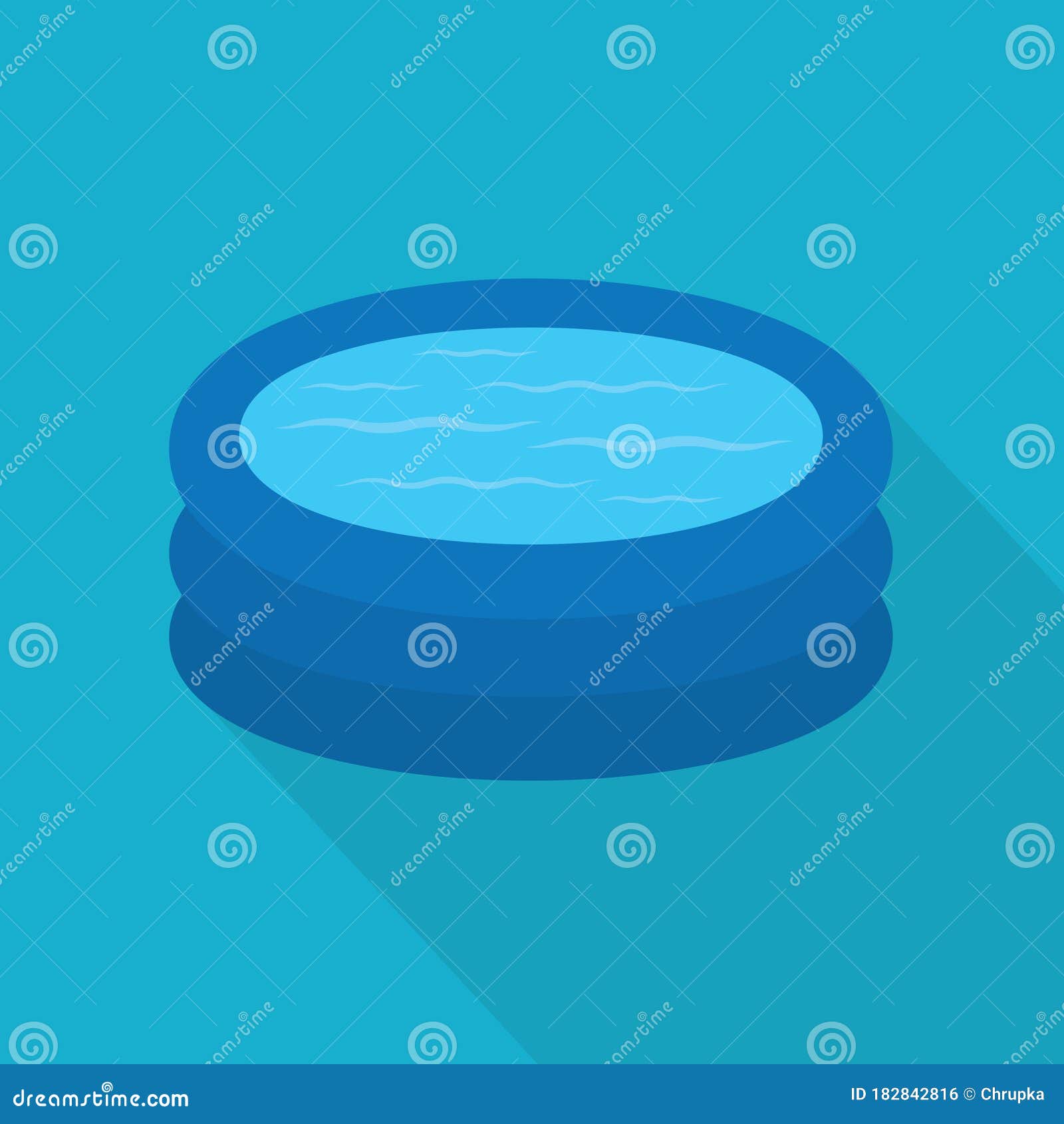 Inflatable Rubber Swimming Pool Icon Stock Vector - Illustration of ...