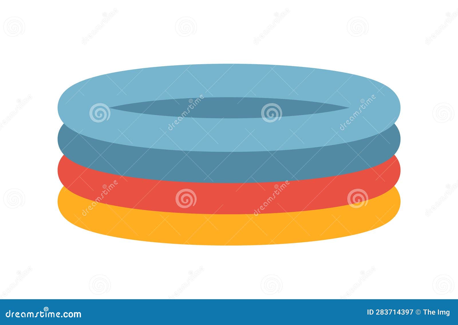 Inflatable Swimming Pool Semi Flat Colour Vector Object Stock Vector ...