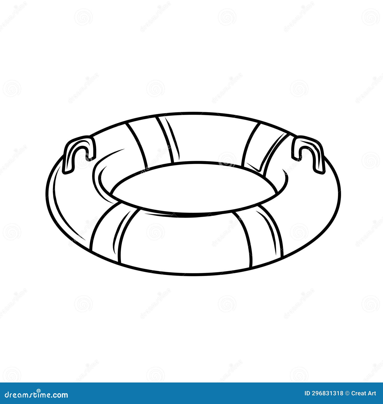 Inflatable Swimming Ring Black Outline Vector Stock Illustration ...