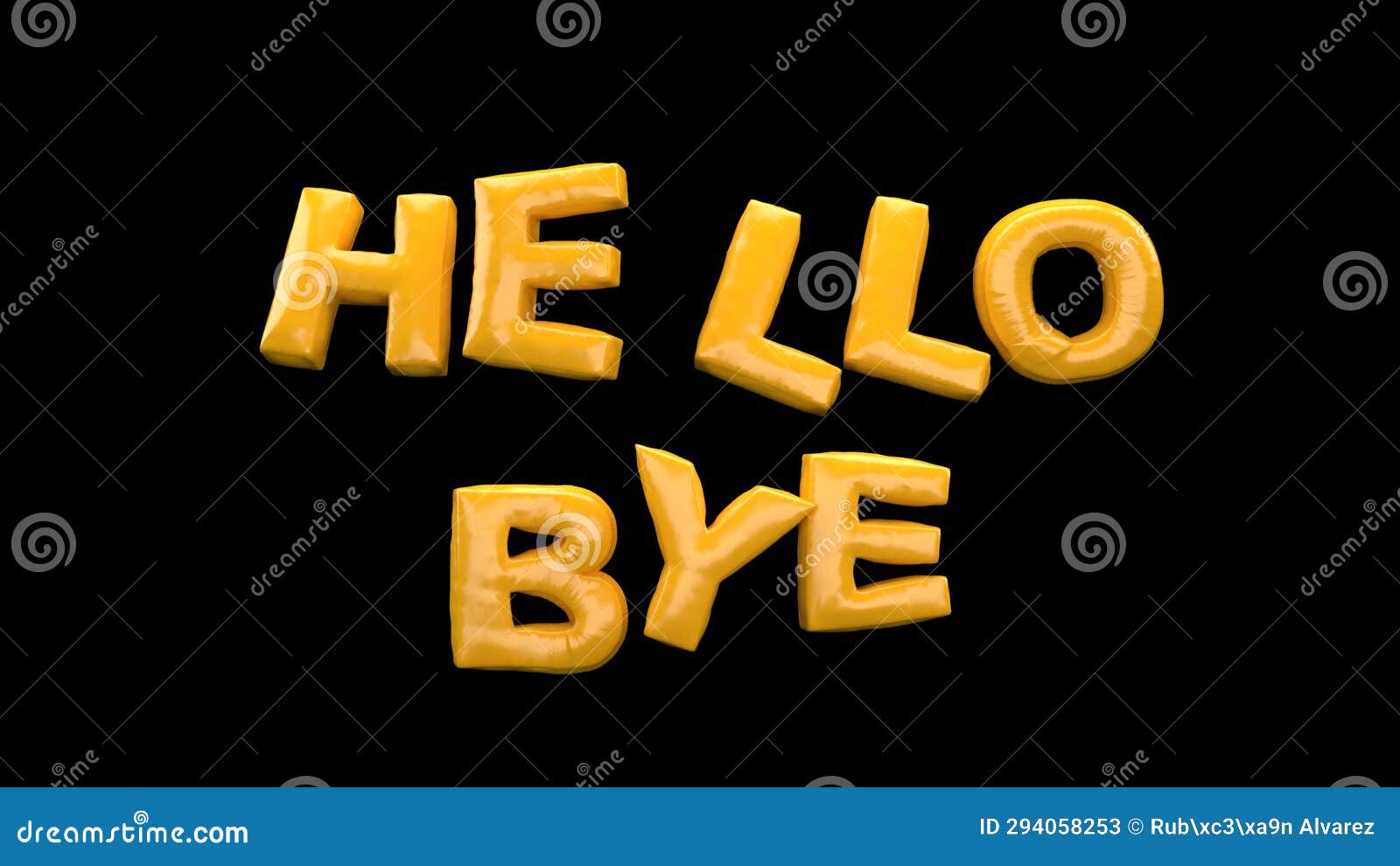 Inflatable Text Hello and Bye in English Language. Balloon Text ...