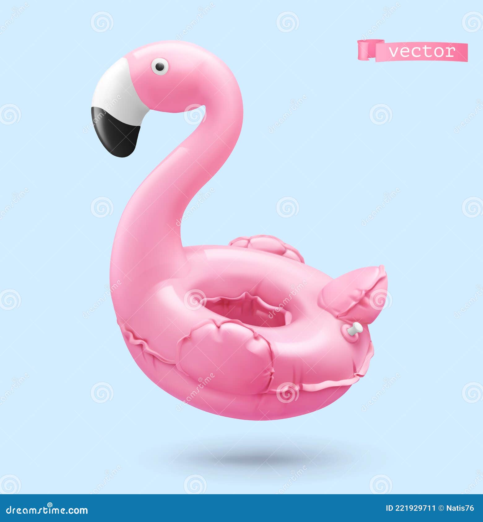 Inflatable Toy. Flamingo 3d Realistic Vector Object Stock Vector ...