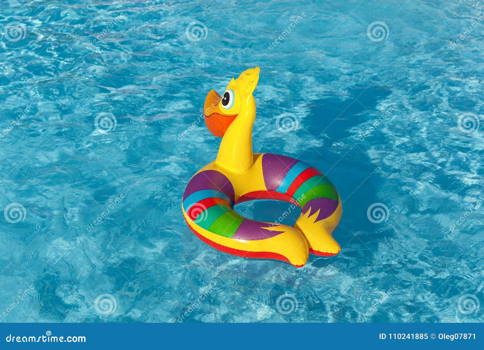 Inflatable Pelican Pool Toy In Empty Pool. Royalty-Free Stock Photo ...