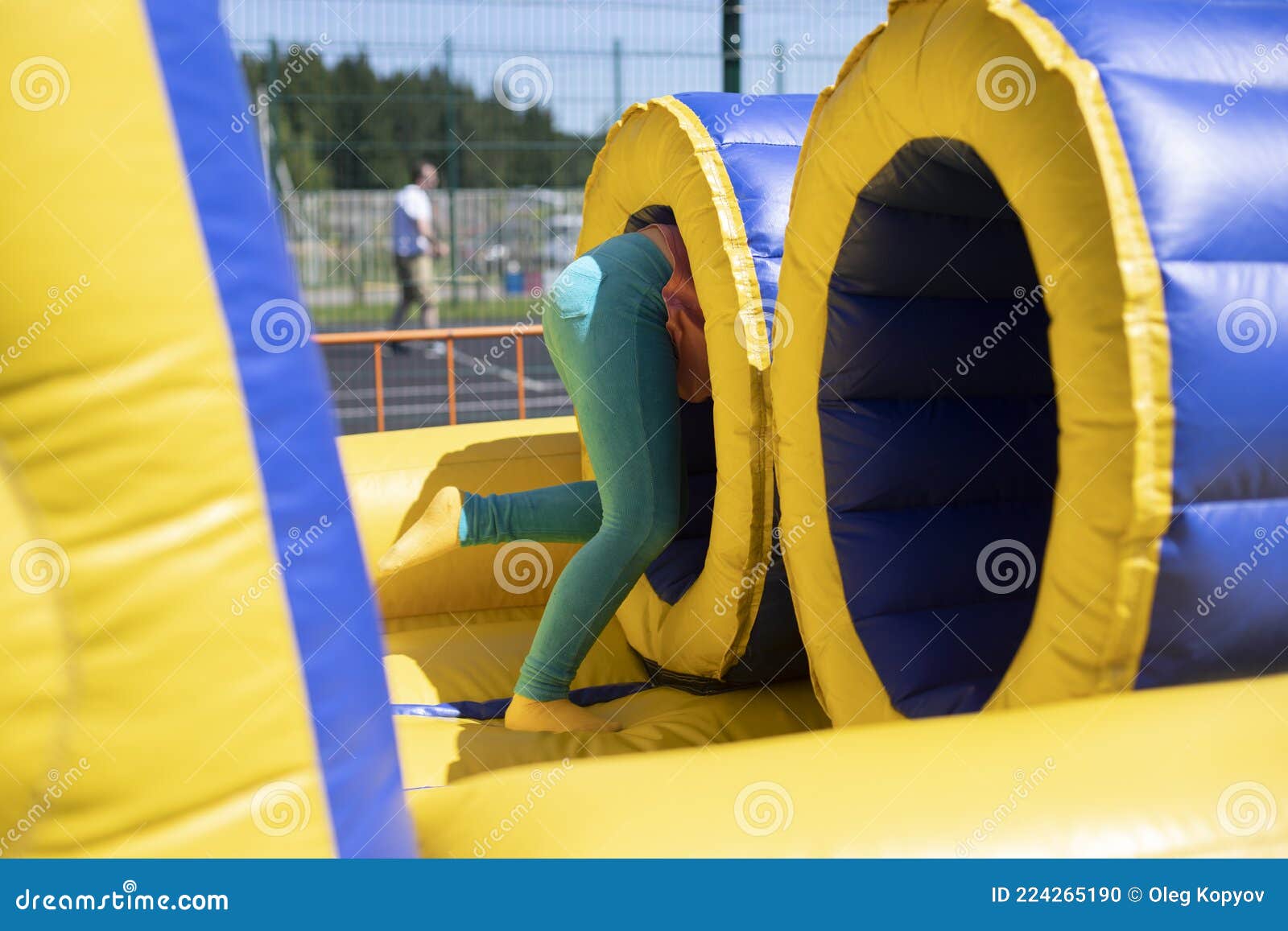 Inflatable Tube. Rest Obstacle Course Stock Photo - Image of obstacle ...