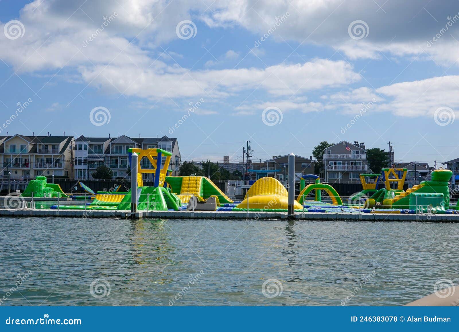 Inflatable Water Features at a Temporary Water Park on the Water ...