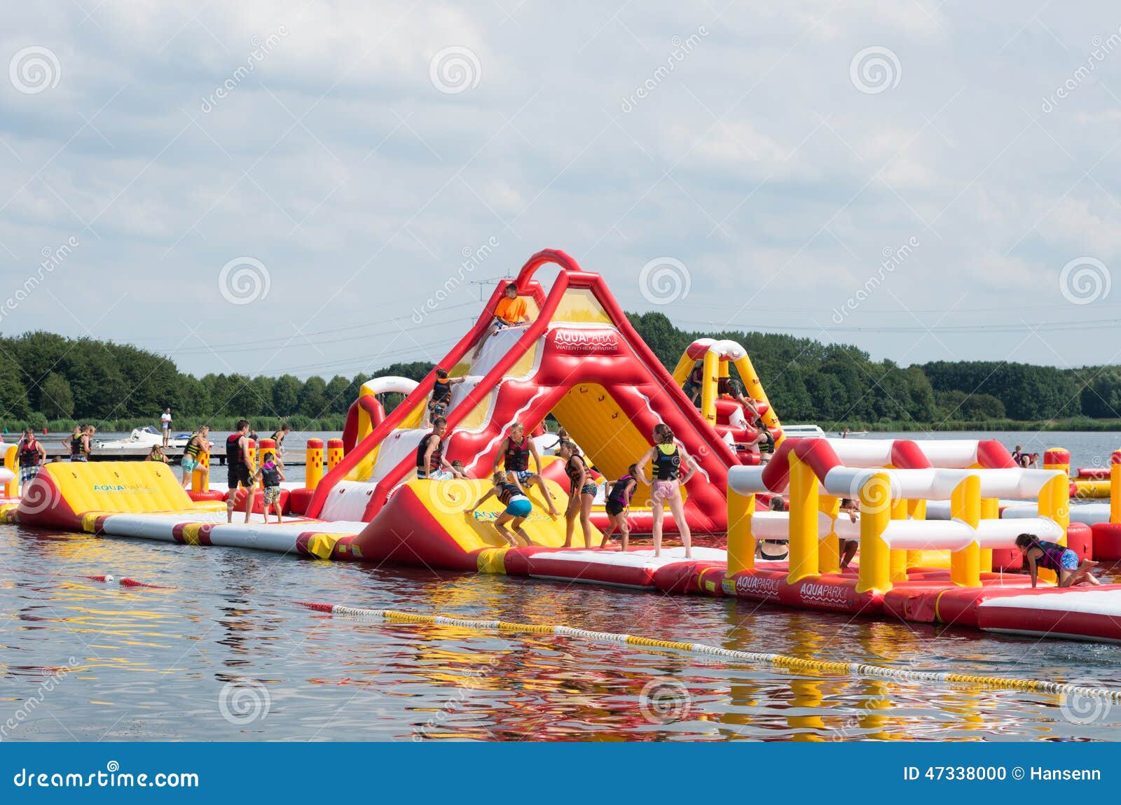 Inflatable water park editorial image. Image of people - 47338000