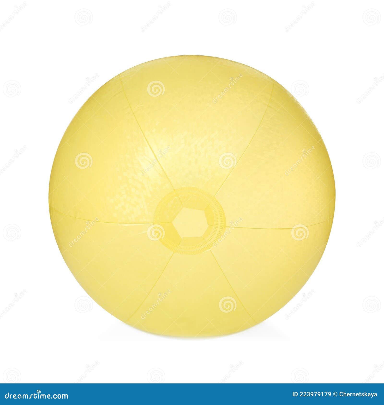 Inflatable Yellow Beach Ball Isolated on White Stock Image - Image of ...
