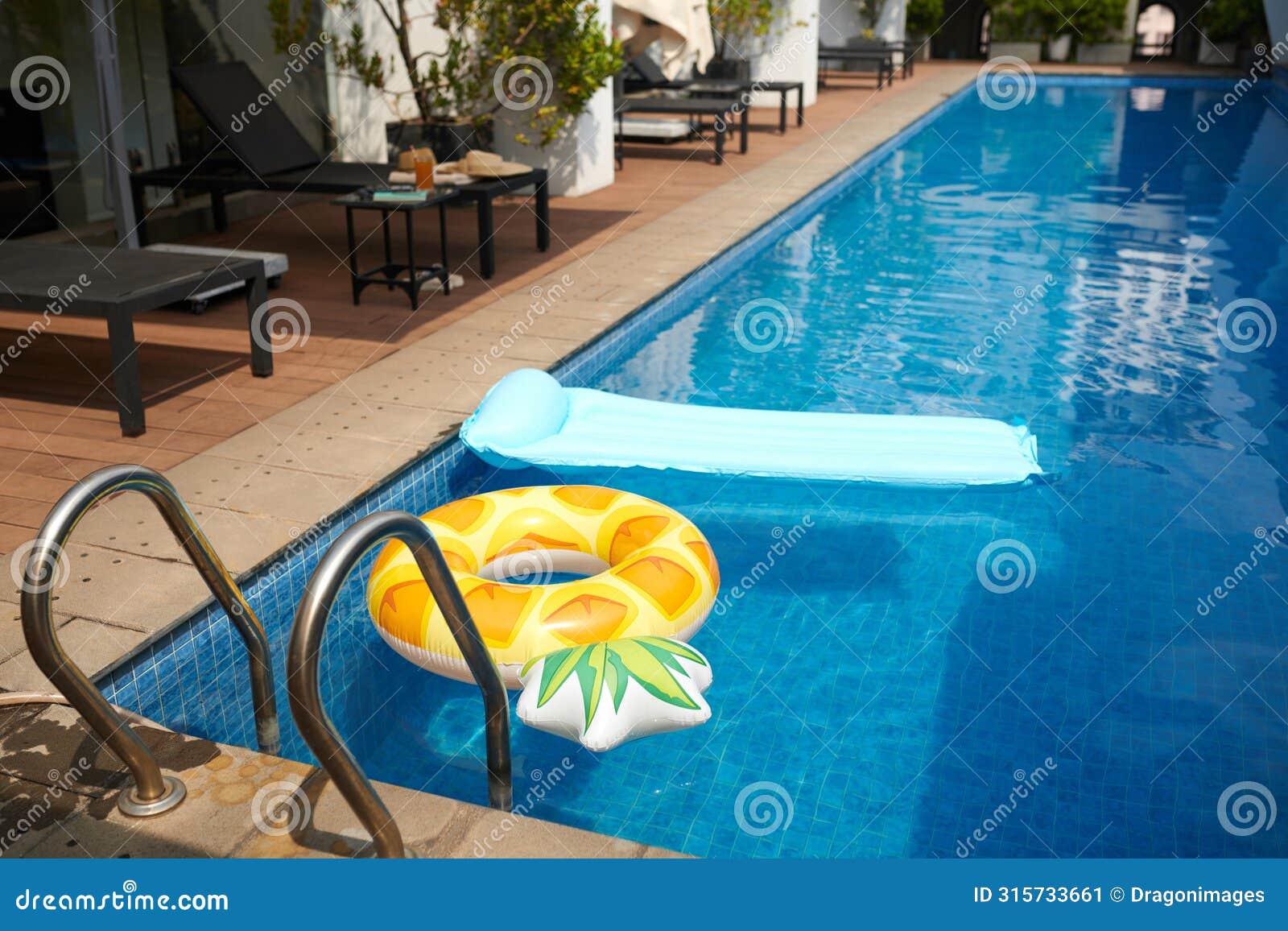 Inflatables in Swimming Pool Stock Image - Image of inflatable, edge ...