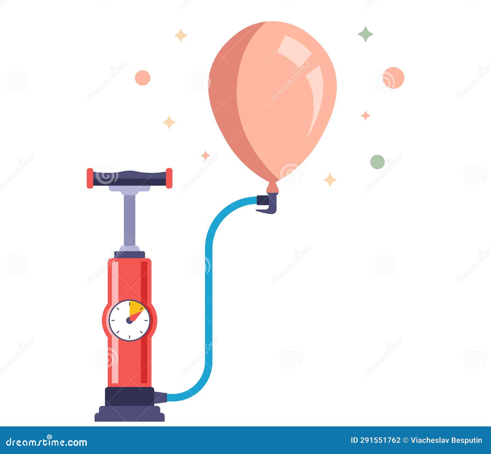 Inflate a Balloon Using a Pump. Stock Vector - Illustration of inflate ...