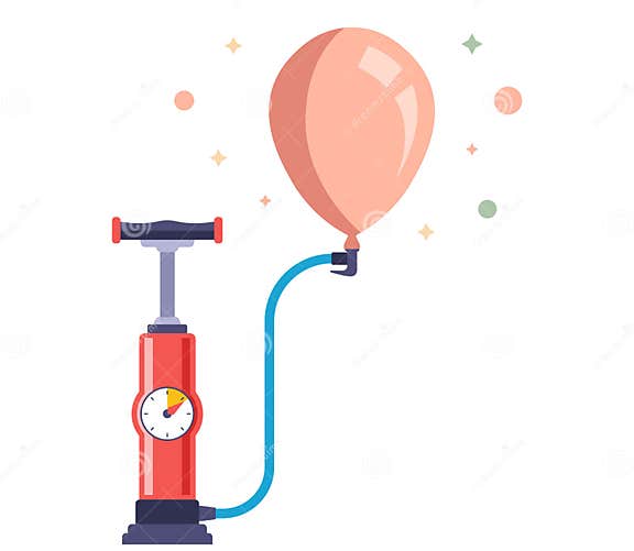 Inflate a Balloon Using a Pump. Stock Vector - Illustration of inflate ...